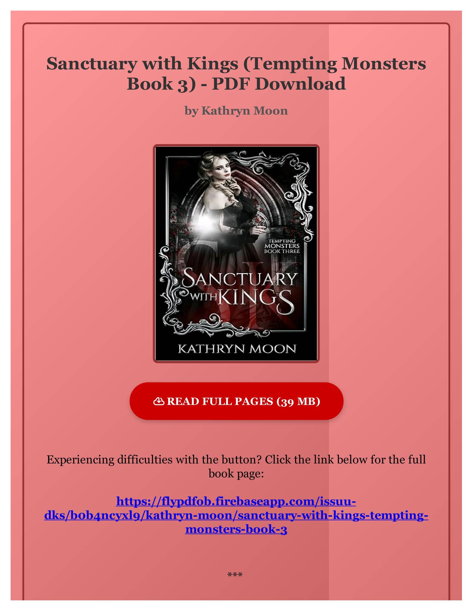 (FREE (PDF) Sanctuary with Kings (Tempting Monsters Book 3) by Kathryn ...