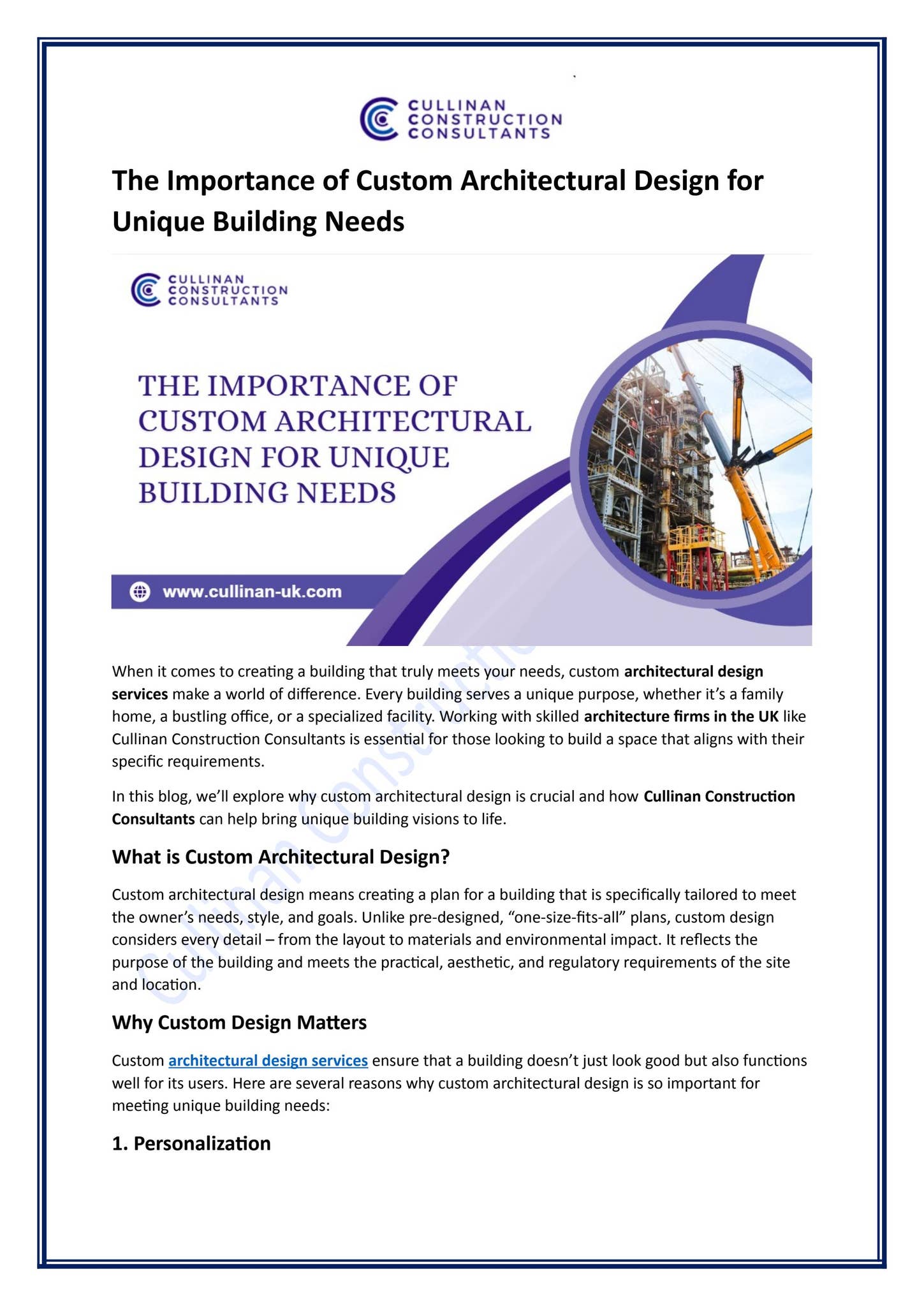 The Importance of Custom Architectural Design for Unique Building Needs ...