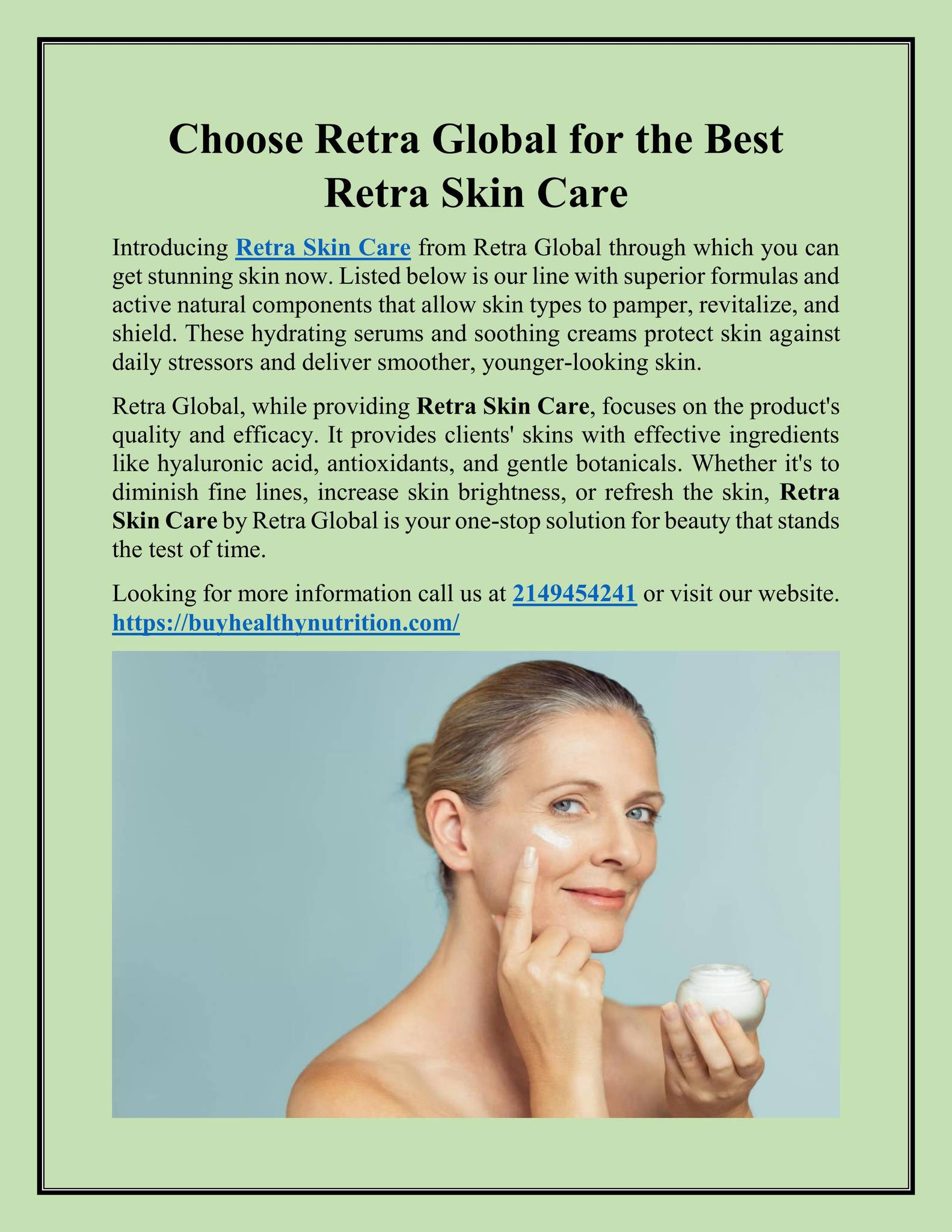 Choose Retra Global for the Best Retra Skin Care by buyhealthynutrition ...