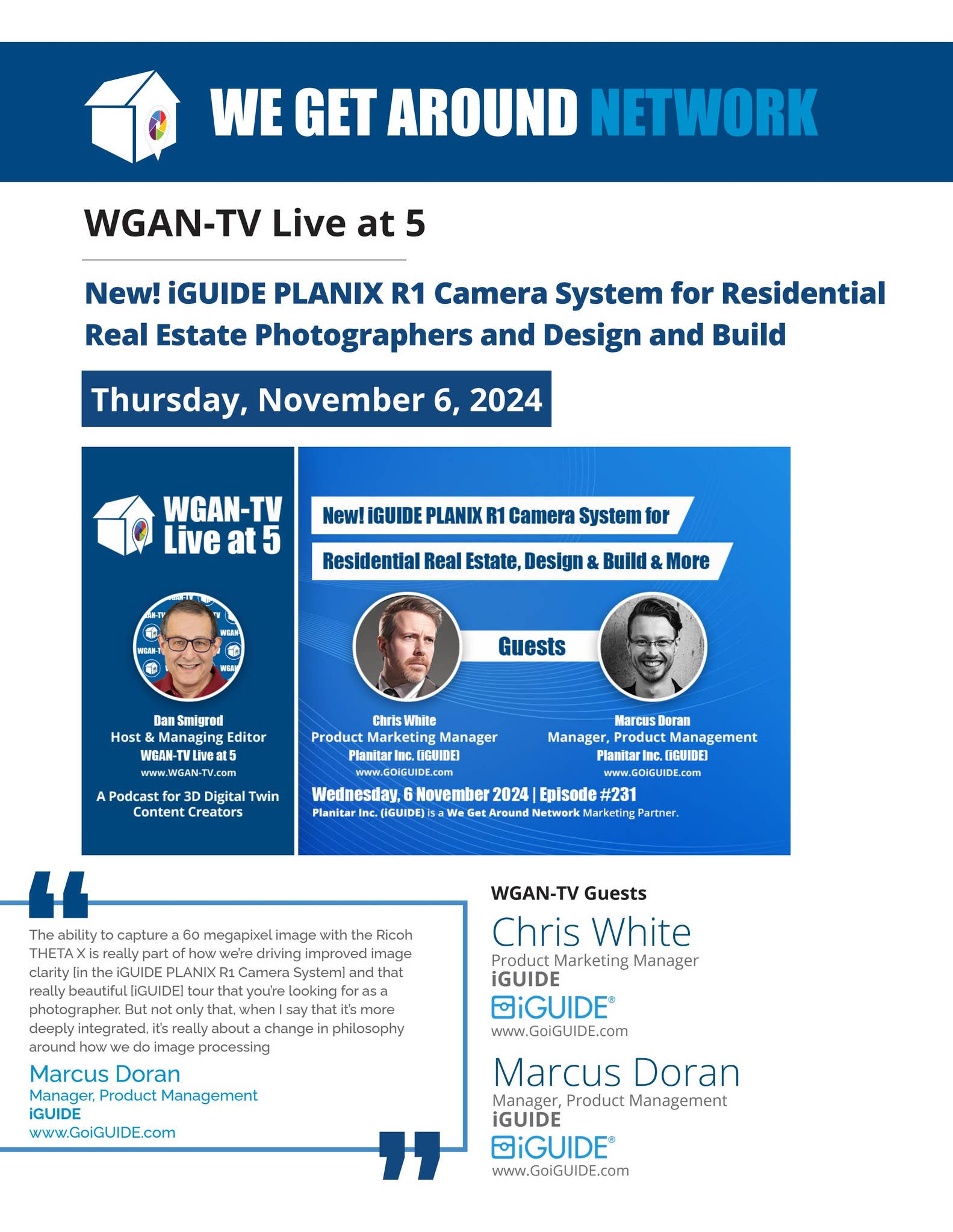 231-WGAN-TV | iGUIDE PLANIX R1 Camera System by We Get Around Network ...