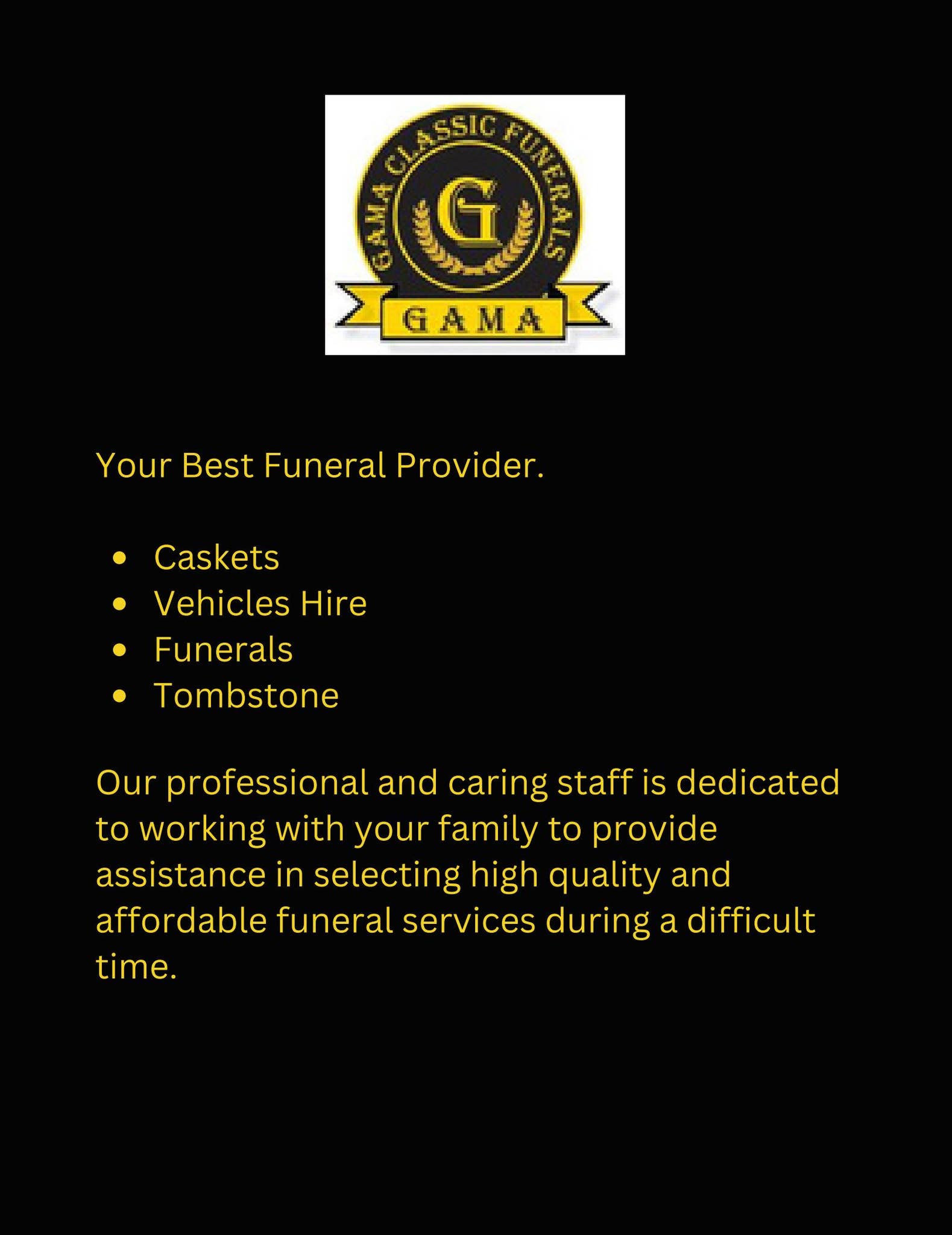 Gama Classic Funeral Services Pinetown by Amahlubi Solutions - Issuu