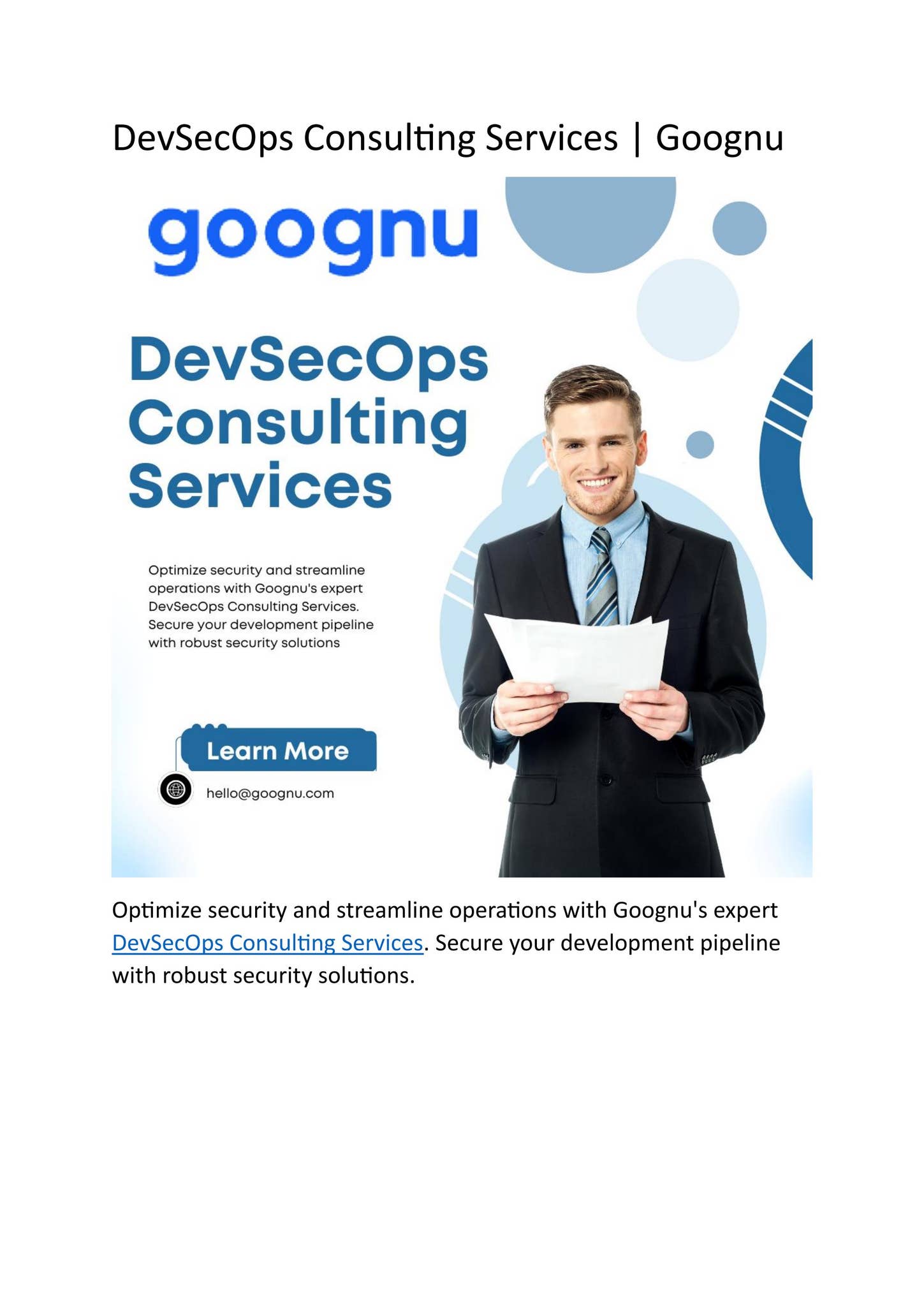 Devsecops Consulting Services Goognu By Goognu Offpage Issuu