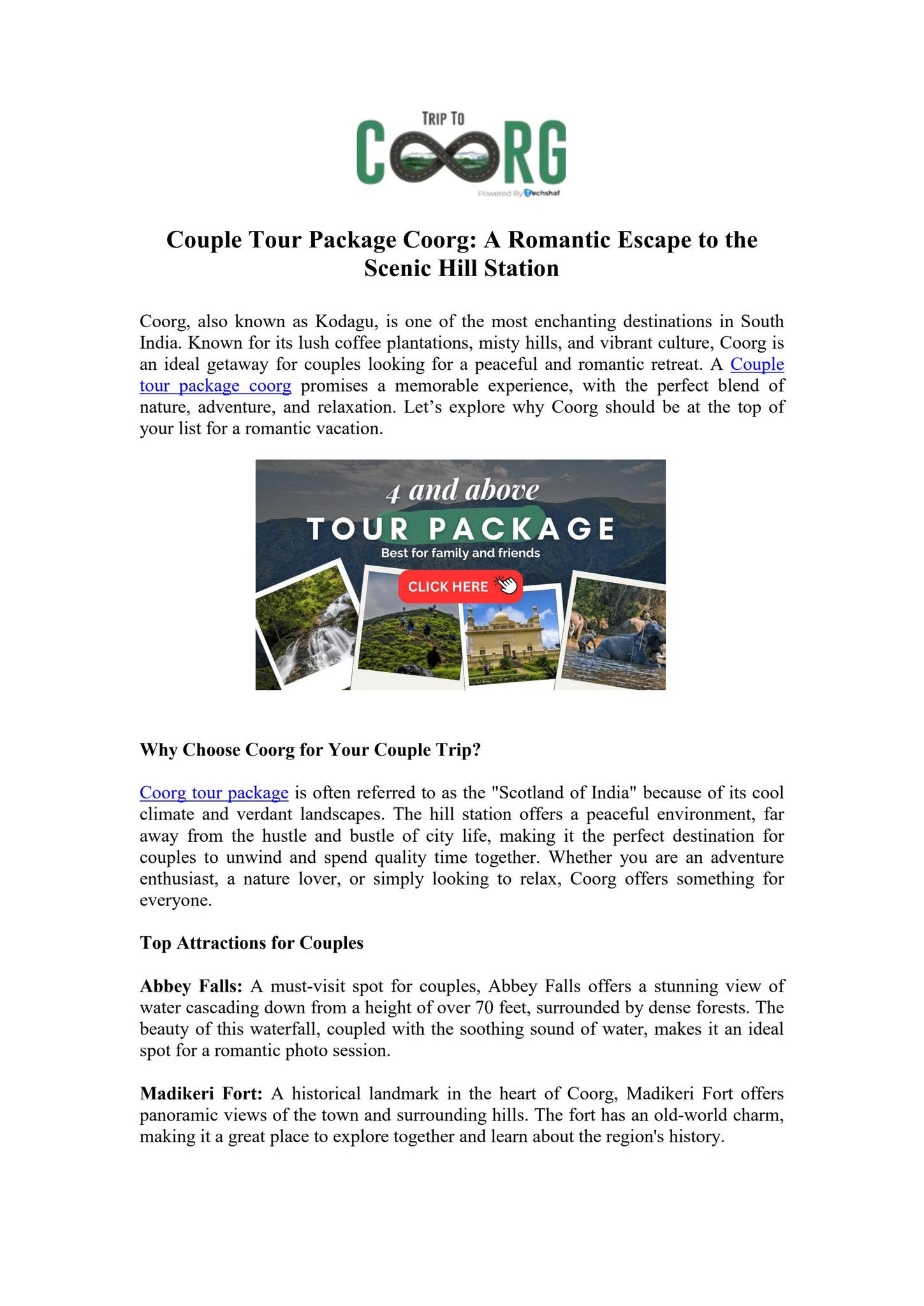 Book Your Coorg Tour Package with - Trip to Coorg by Trip Coorg - Issuu