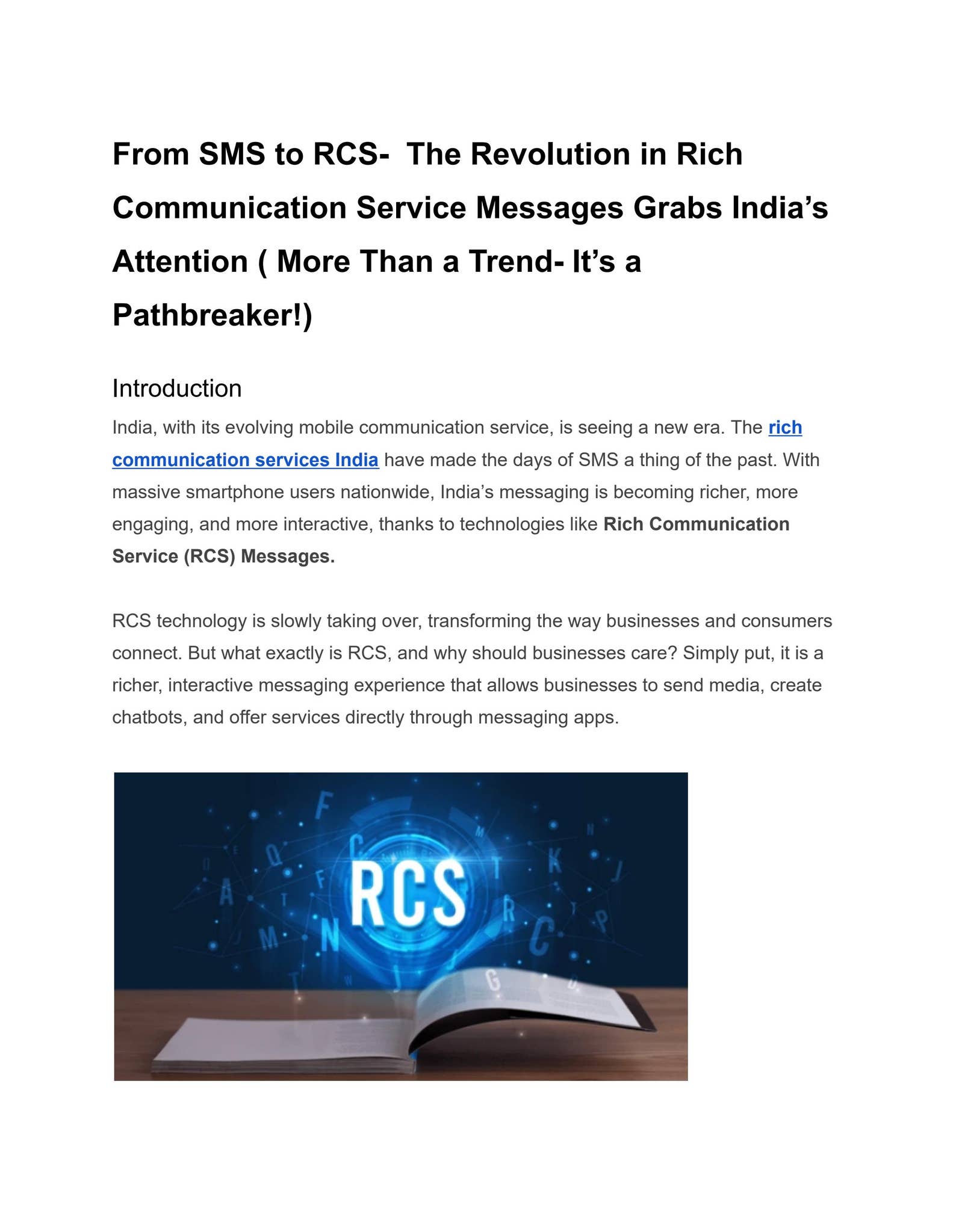 From SMS to RCS- The Revolution in Rich Communication Service Messages ...