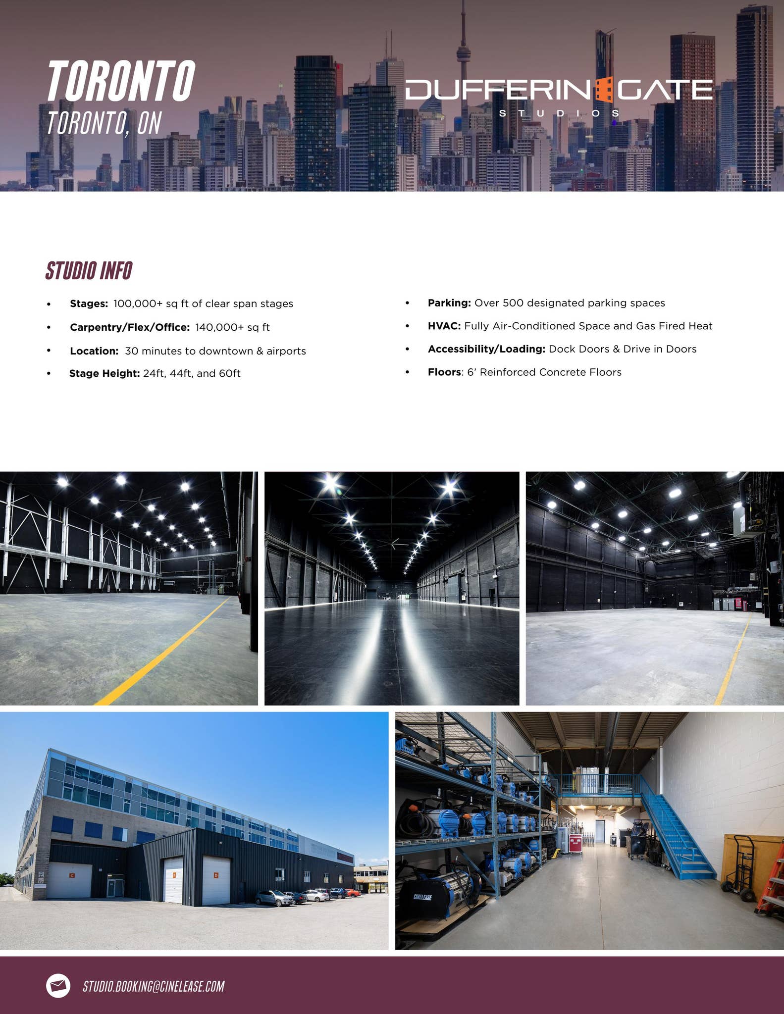 Dufferin Gate Studios One Sheet by CineleaseStudios - Issuu