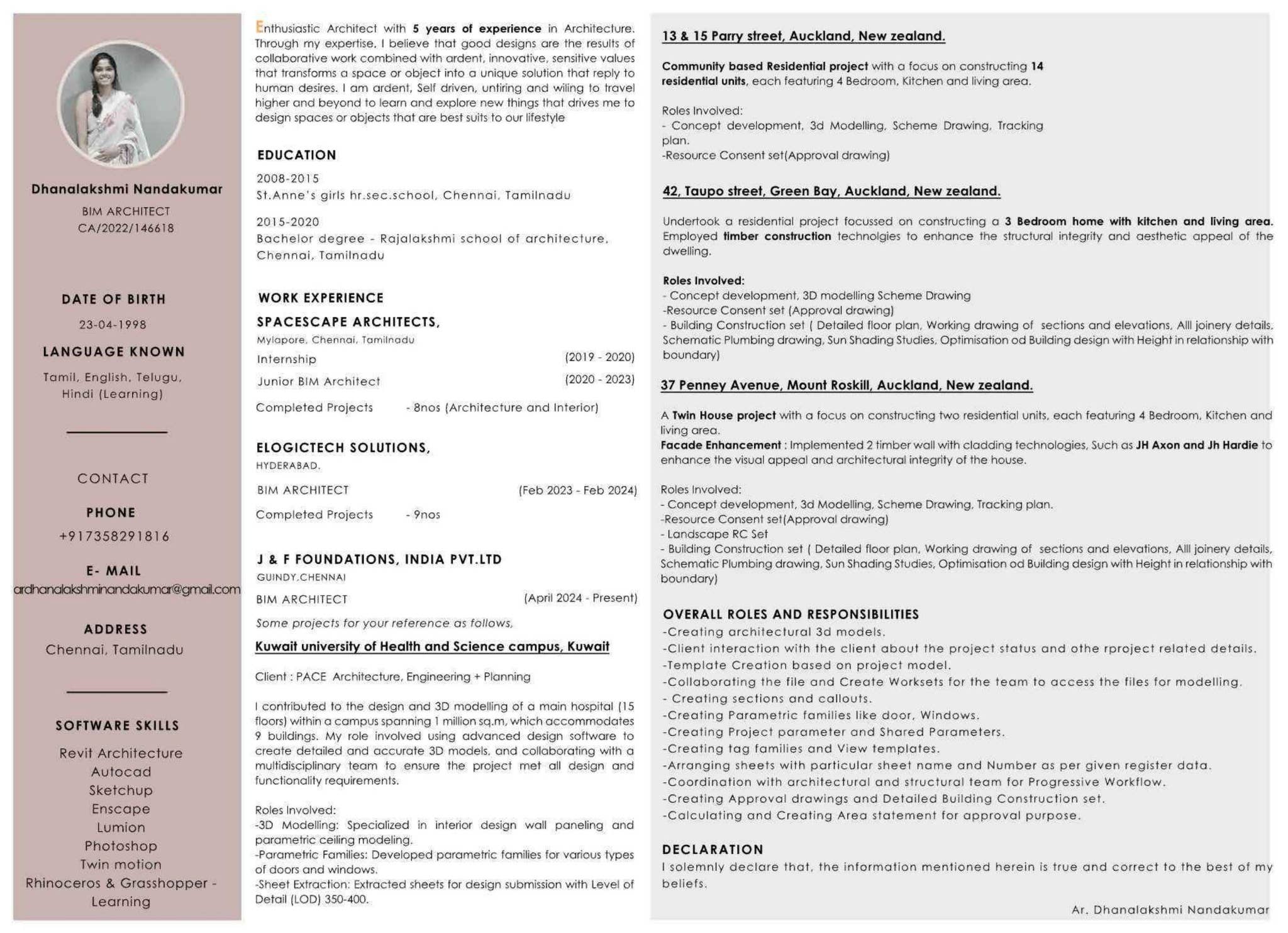 DHANALAKSHMI BIM ARCHITECT PORTFOLIO by Dhanalakshmi Nandakumar - Issuu