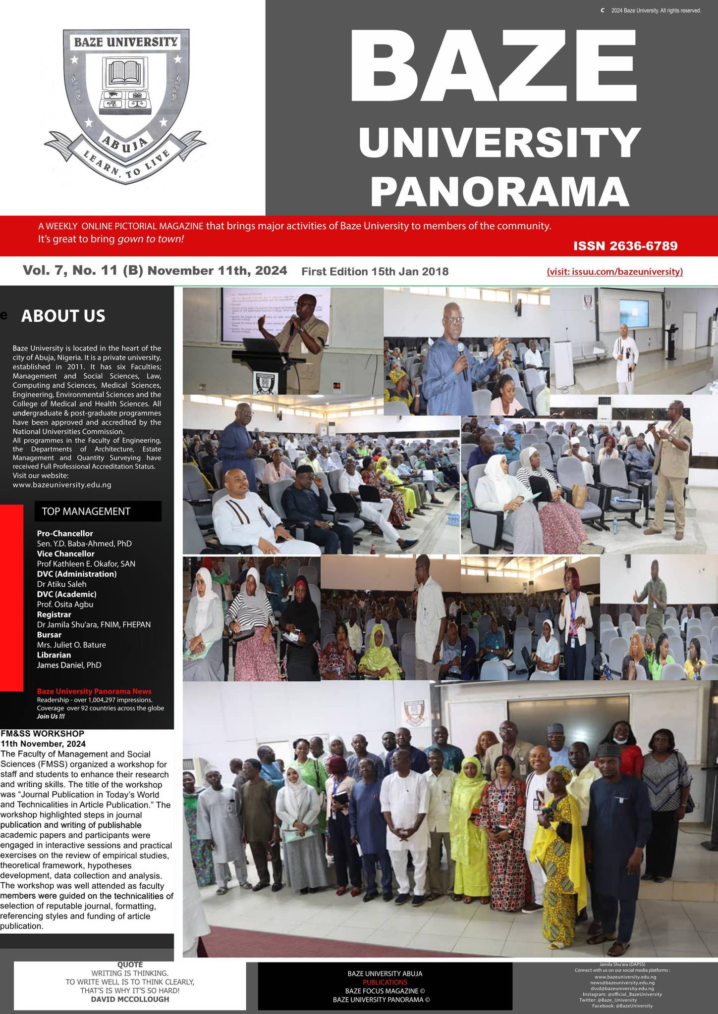 BAZE UNIVERSITY PANORAMA NEWS (11th November 2024) by Baze University ...