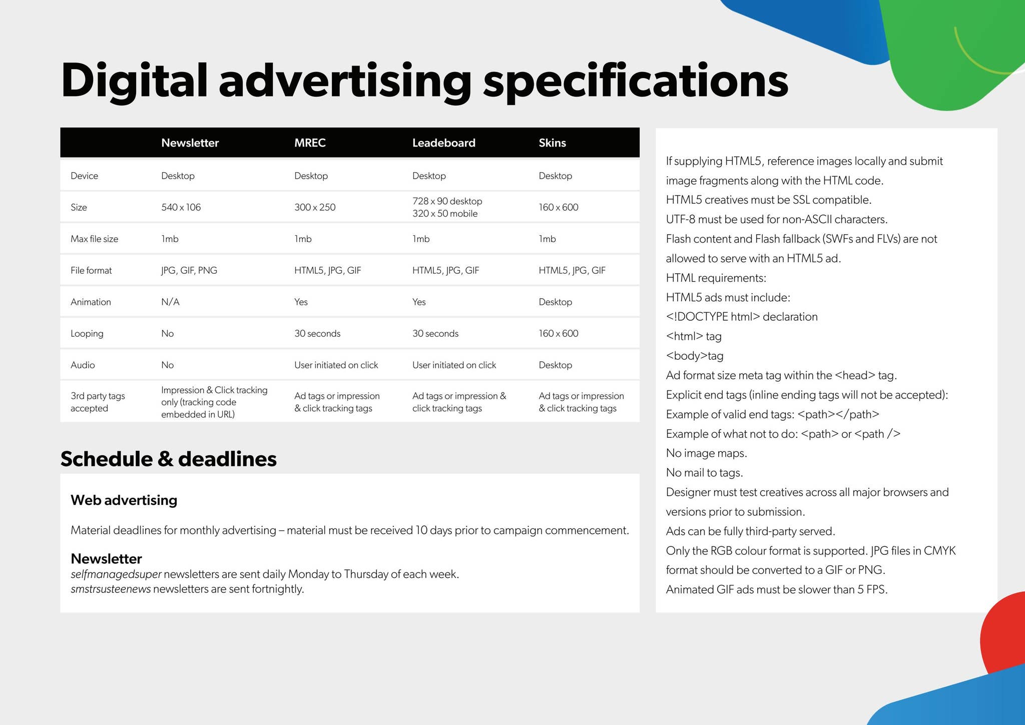 Digital Advertising and Magazine Specifications by Benchmark Media - Issuu