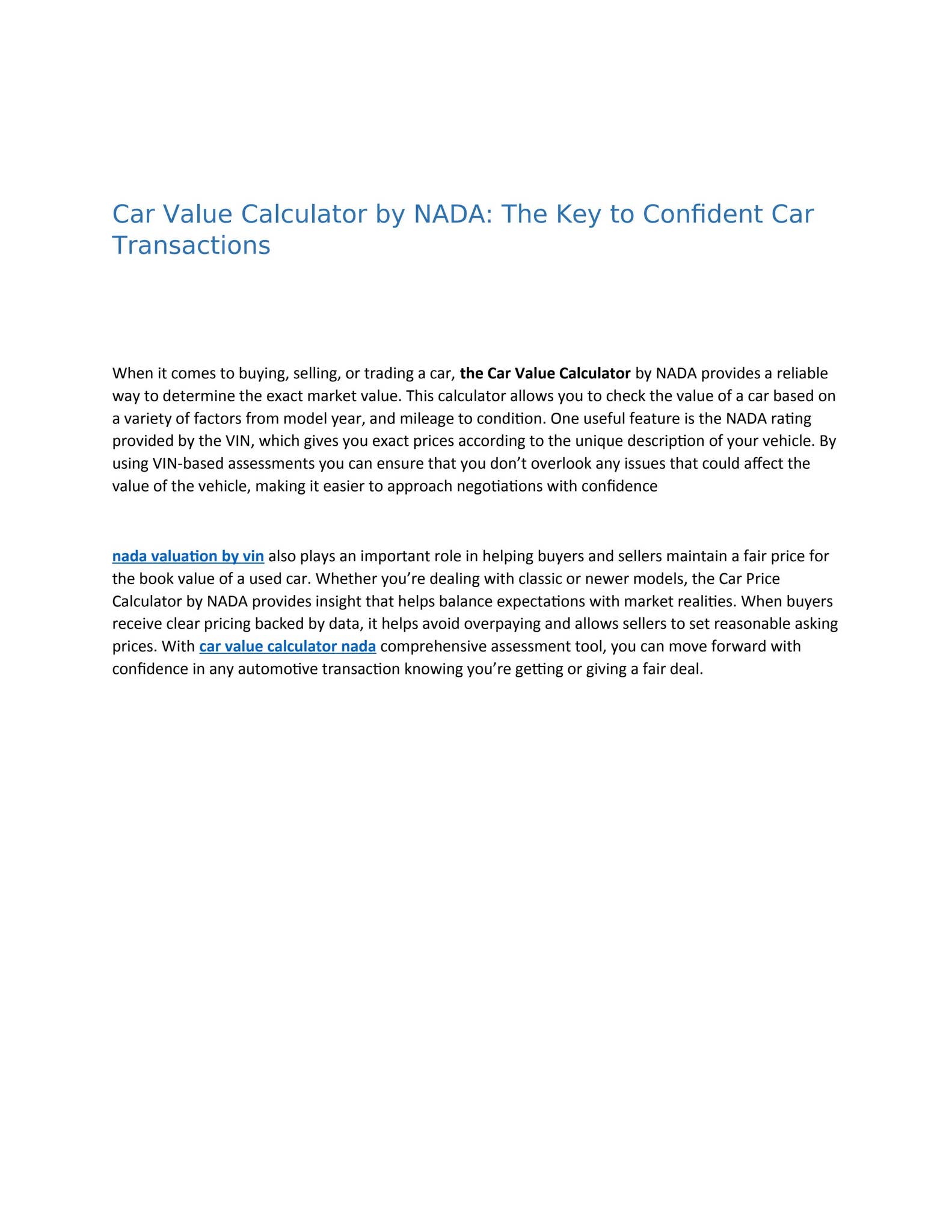 Car Value Calculator by NADA: The Key to Confident Car Transactions by ...
