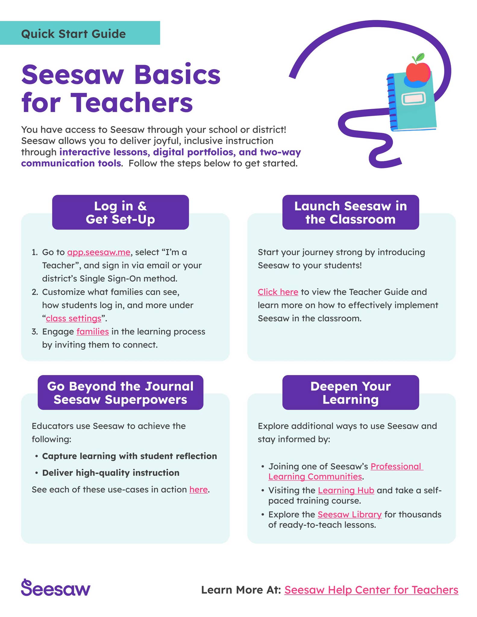 QSG: Seesaw Basics for Teachers by seesawlearning - Issuu