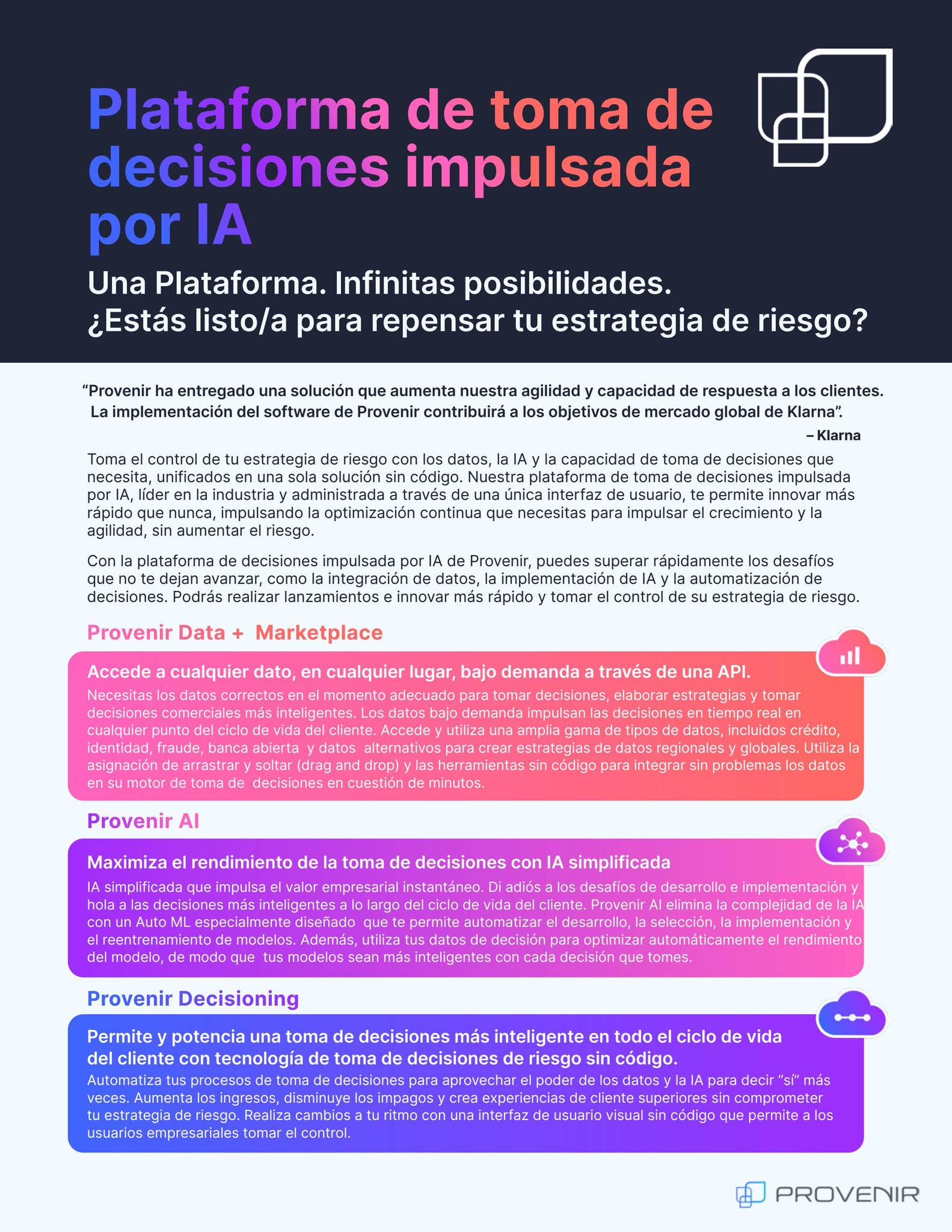 Provenir_Datasheet1_Unified-Solution_ES (1) by Provenir - Issuu