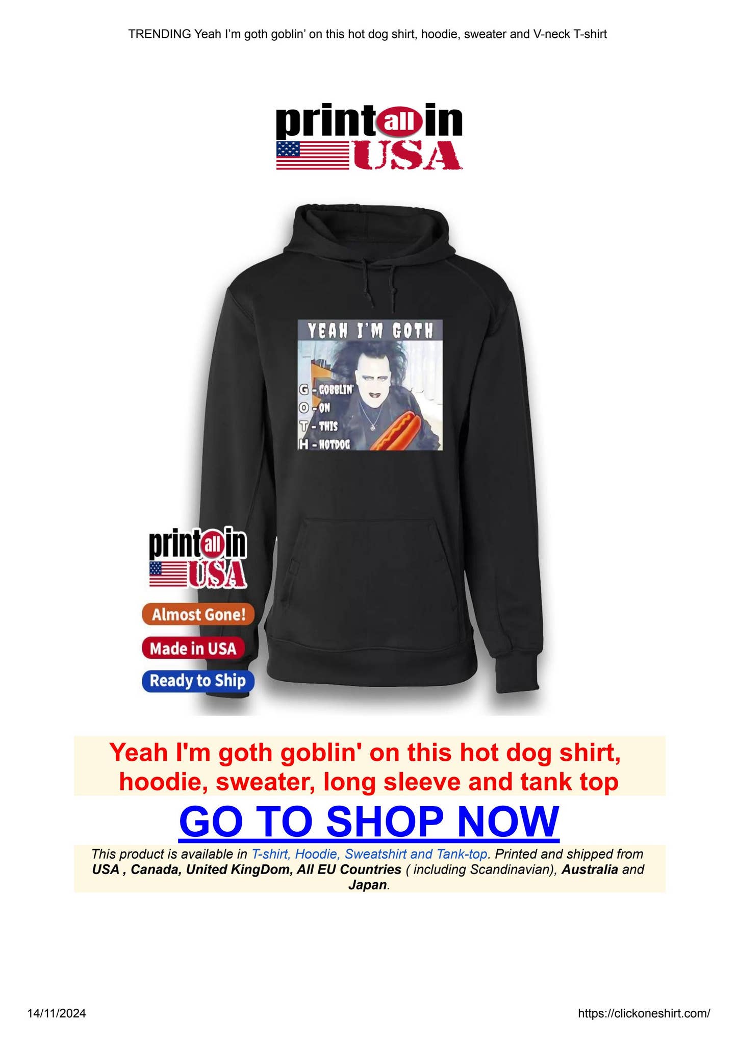Yeah I’m goth goblin’ on this hot dog shirt by Design AT Shop - Issuu