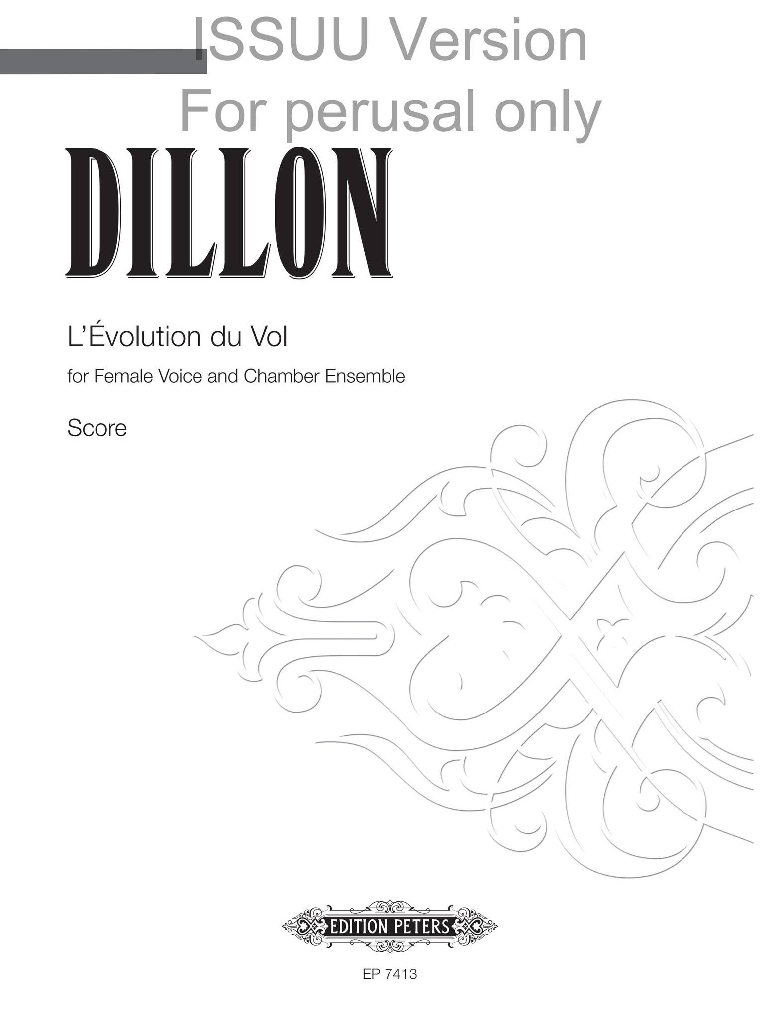 Dillon L'EVOLUTION DU VOL by ScoresOnDemand - Issuu
