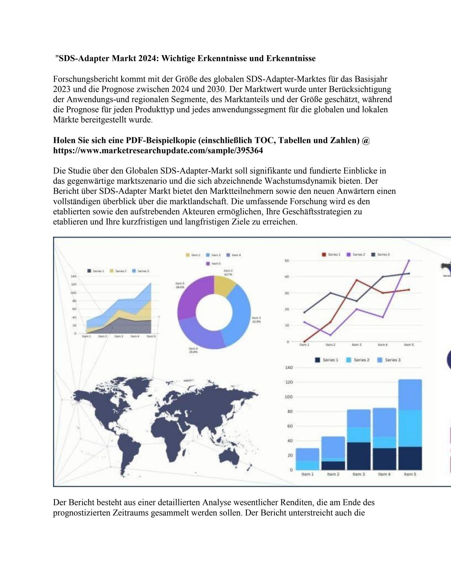 SDS-Adapter Markt 2024 SWOT-Analyse, Schlüsselindikatoren, Prognose bis ...