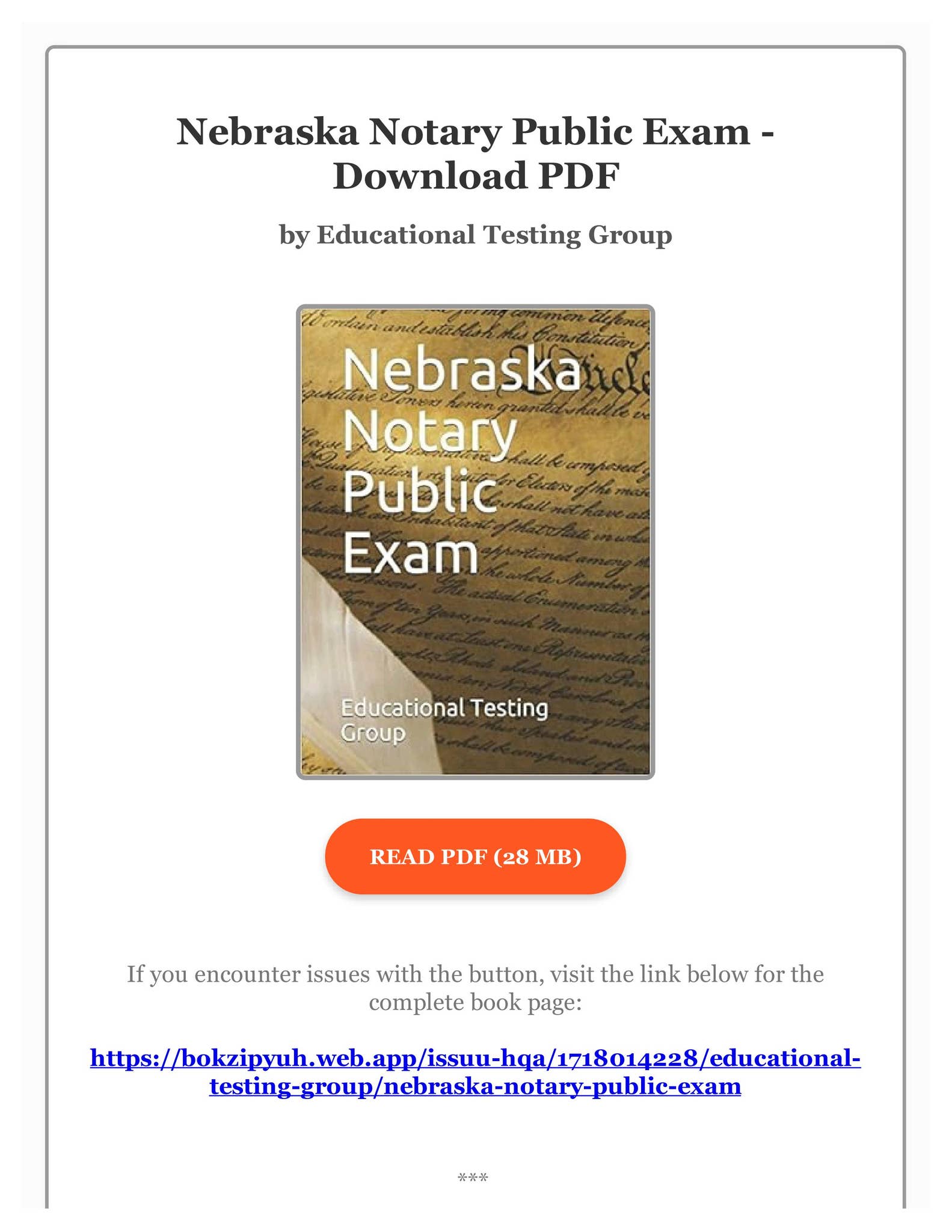(Ebook) Nebraska Notary Public Exam by Educational Testing Group by ...