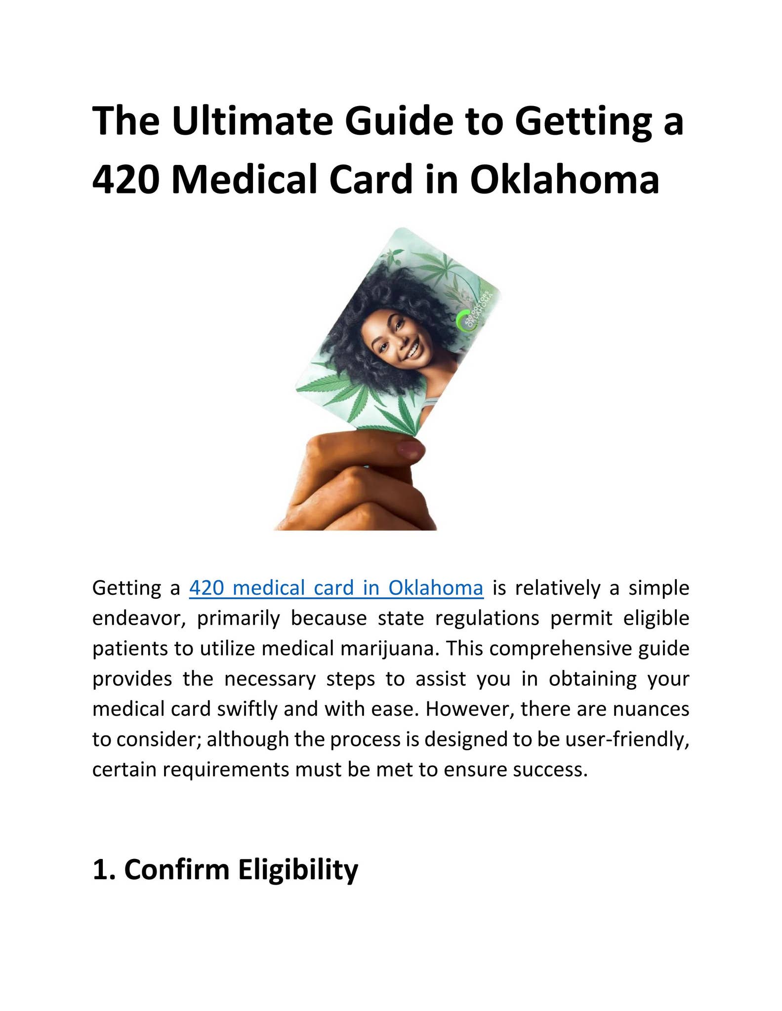 The Ultimate Guide to Getting a 420 Medical Card in Oklahoma by 420 ...