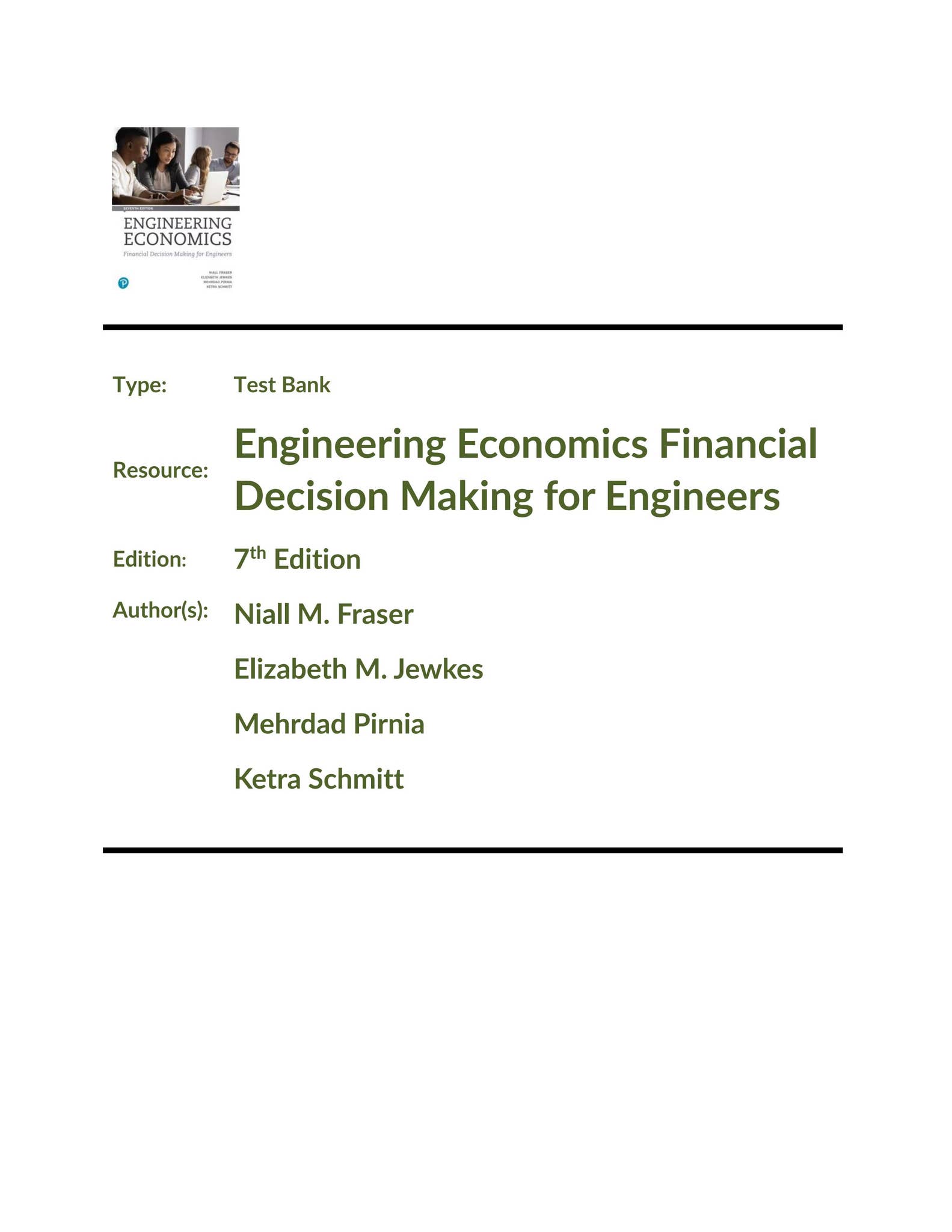 Engineering Economics Financial Decision Making for Engineers, Canadian ...