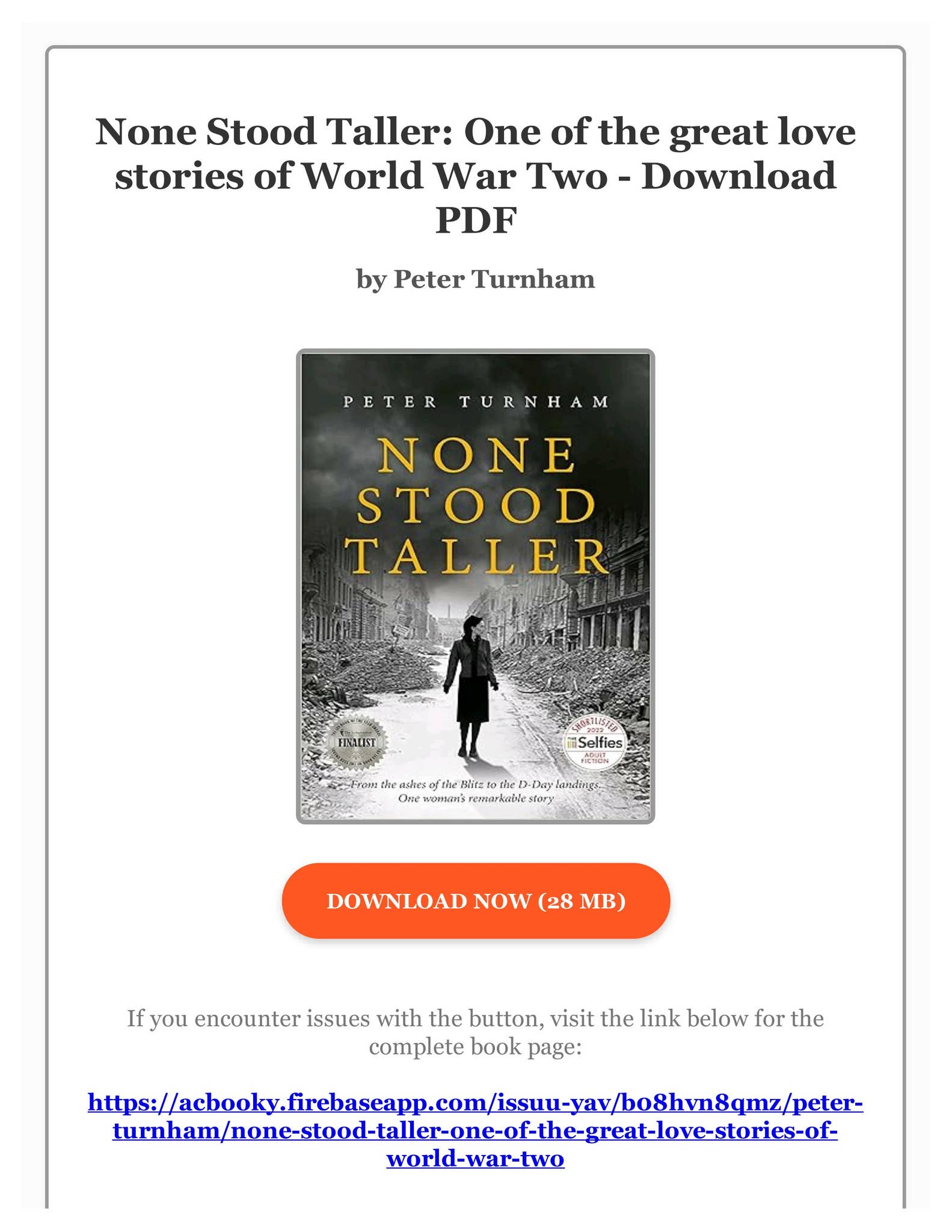 Epub None Stood Taller: One of the great love stories of World War Two ... Epub None Stood Taller: One of the great love stories of World War Two ...