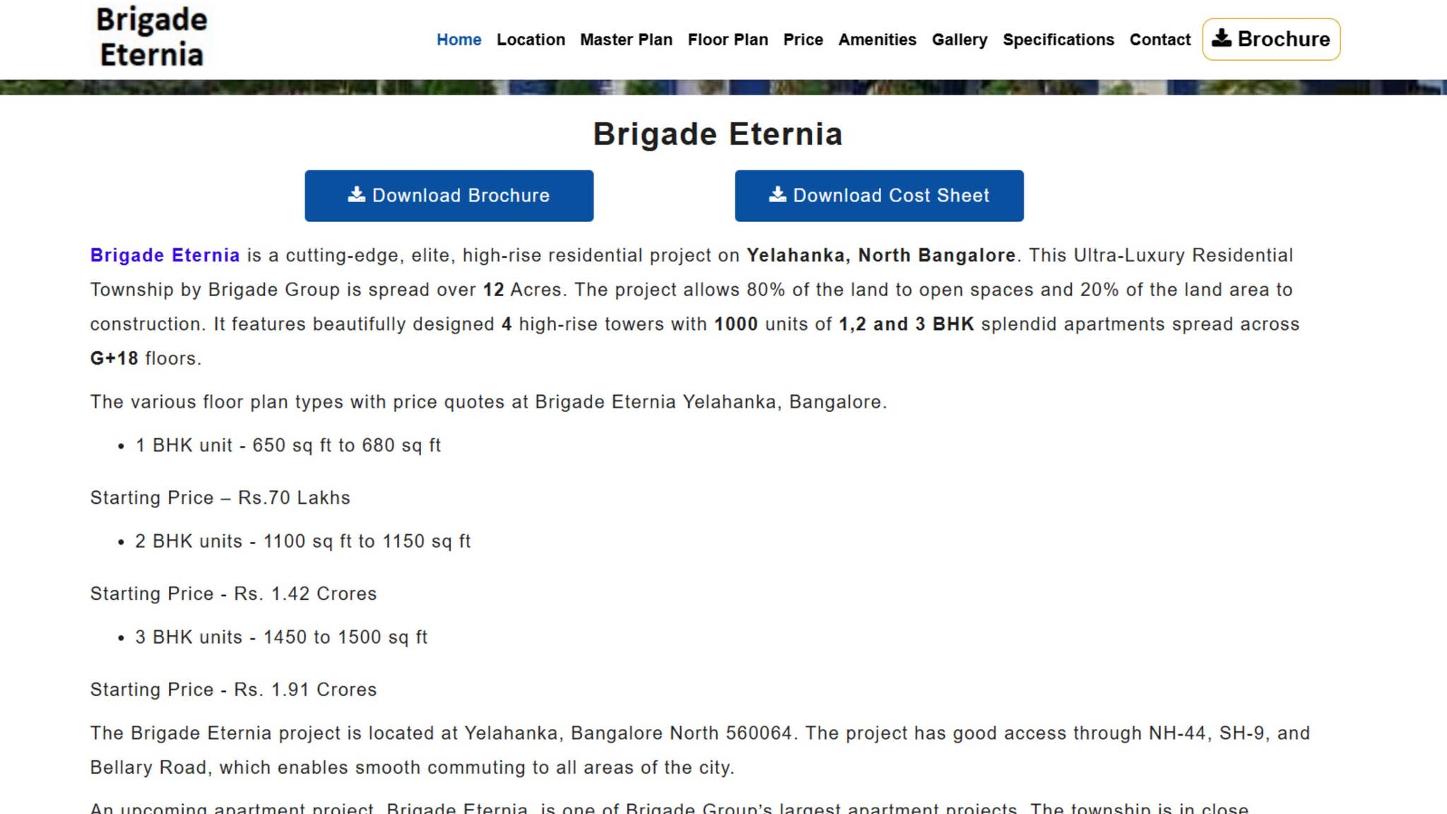 Floor Plans for Brigade Eternia 3 BHK Apartments by Brigade Eternia - Issuu