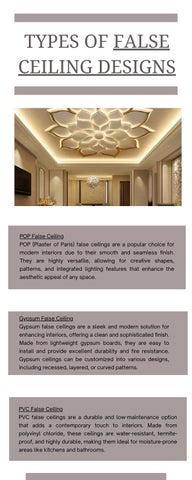 Types of false ceiling designs by Sanjana Sunidhi - Issuu