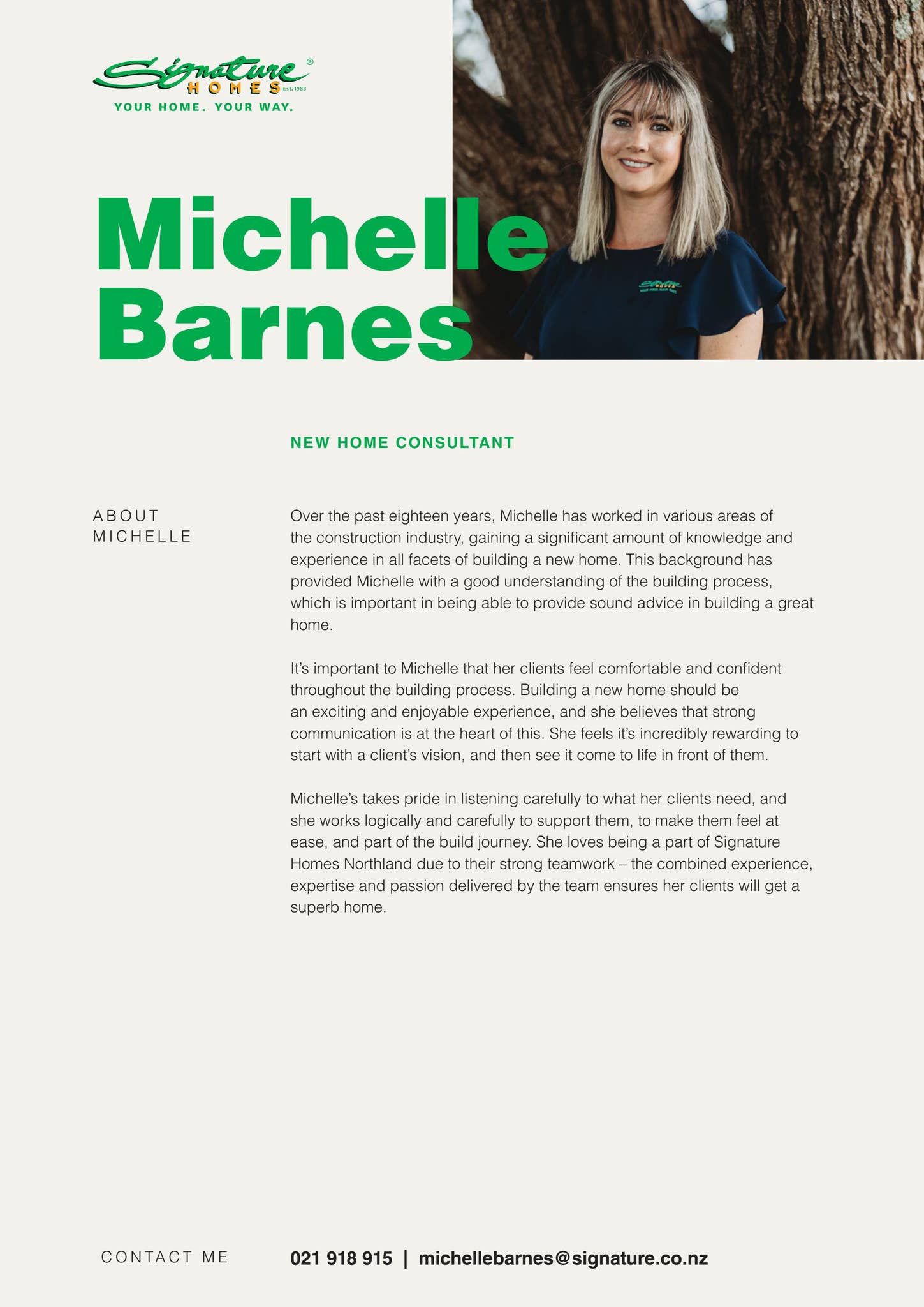New Home Consultant - Michelle Barnes by Signature Homes Ltd - Issuu