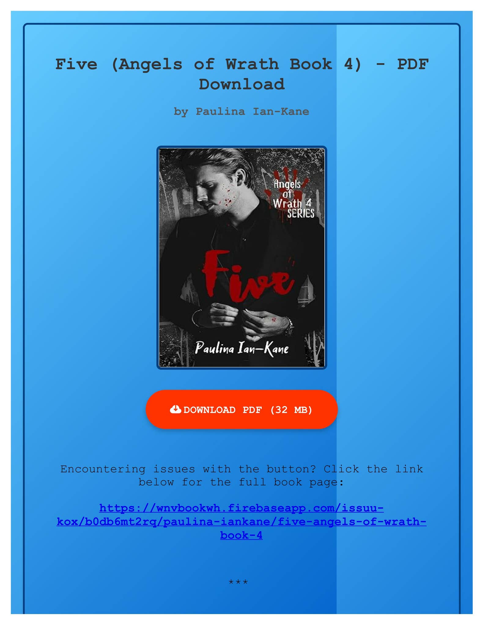 [PDF] Five (Angels of Wrath Book 4) by Paulina Ian-Kane by NataliaLynchpx - Issuu