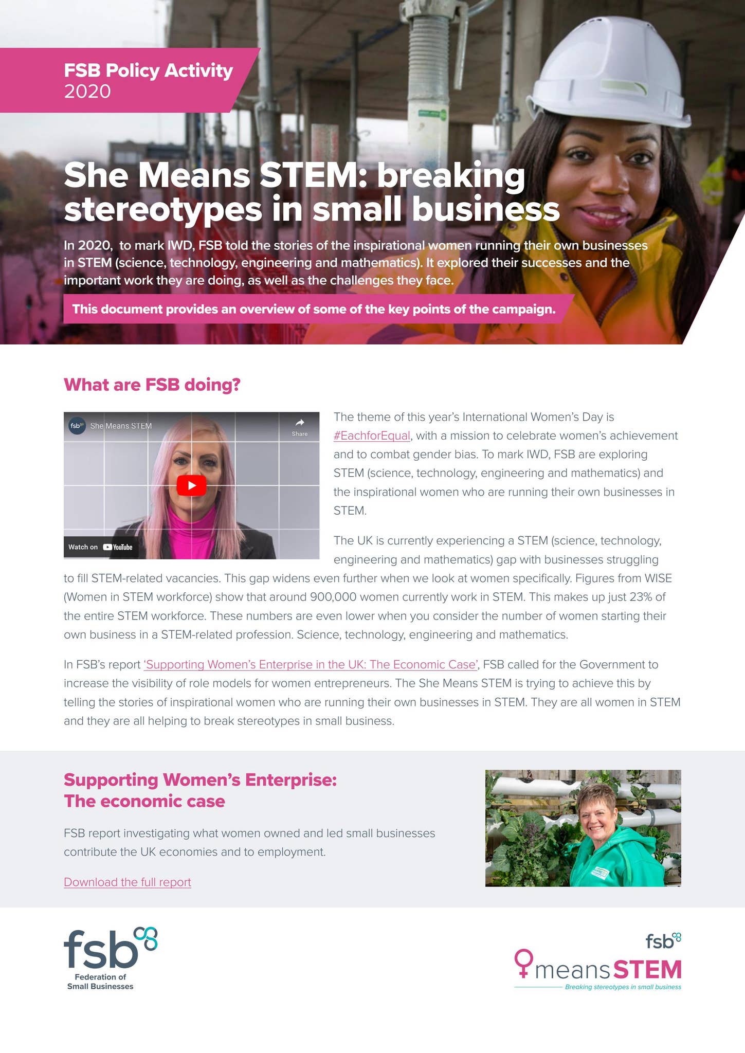 She Means STEM: breaking stereotypes in small business by Federation of ...