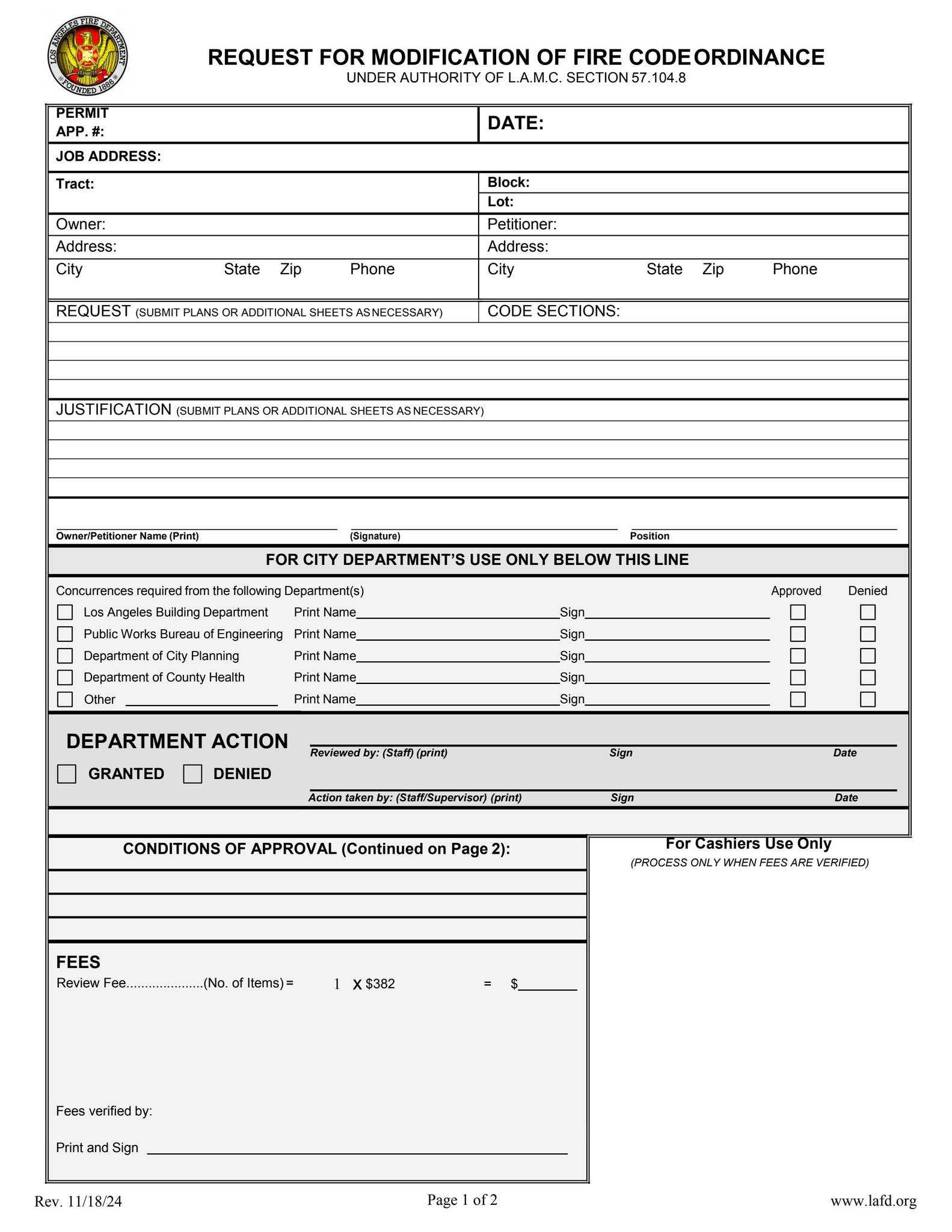 Request for Modification - 11/24 by Los Angeles Fire Department - Issuu