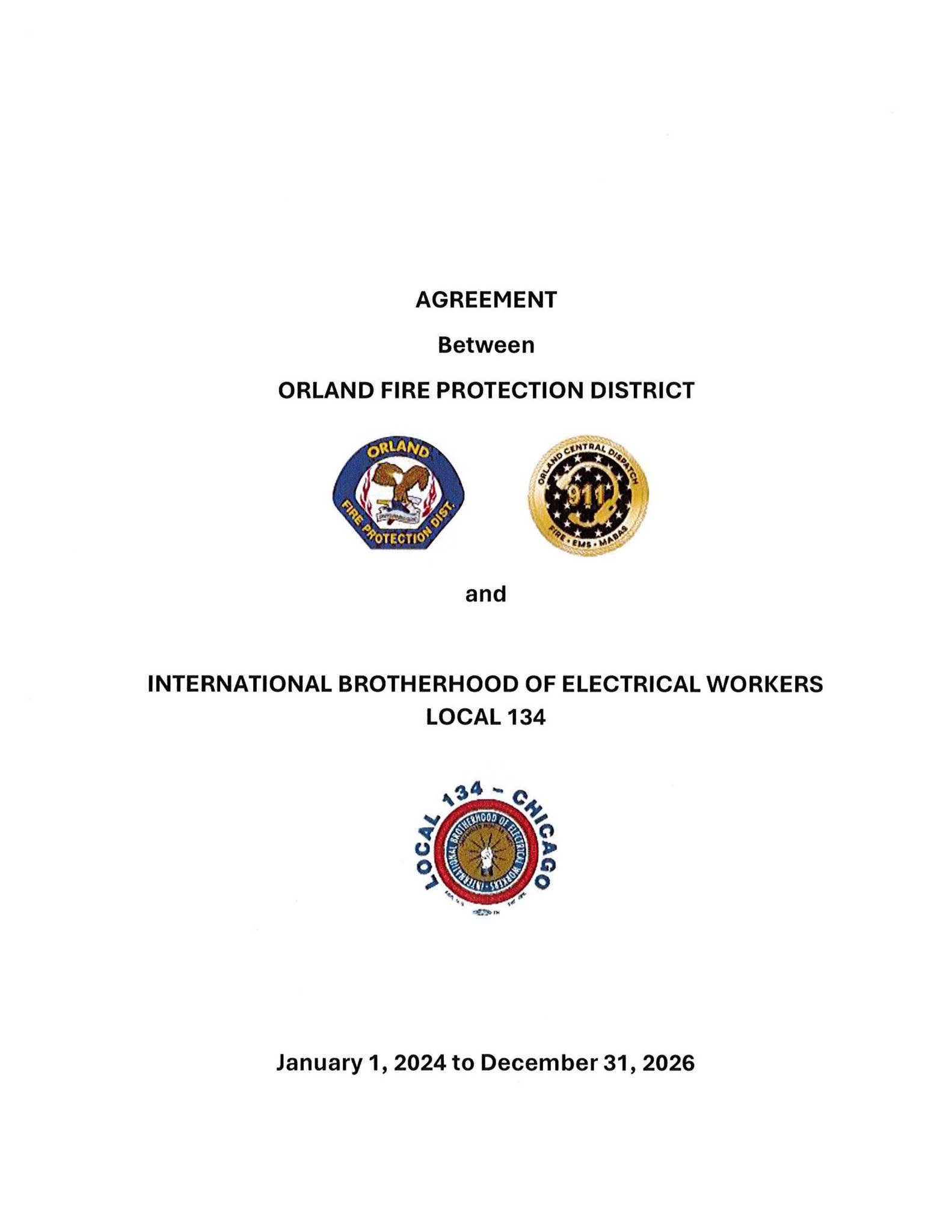 Labor Agreement - IBEW 134 & OFPD - Telecommunicators/Inspectors - 2024 ...