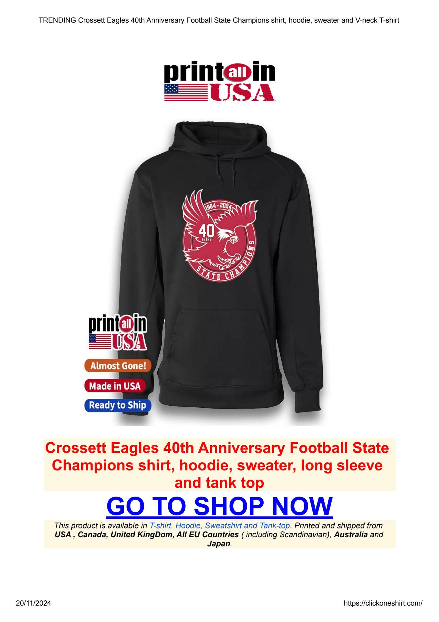 Crossett Eagles 40th Anniversary Football State Champions shirt by ...