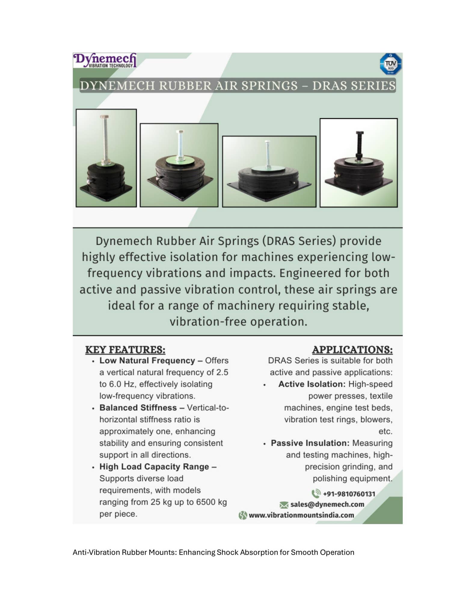Rubber Air Mounts that Reduce Vibration: improving shock absorption for ...