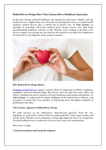 Custom Medical Device Design Solutions by Voler Systems - Issuu