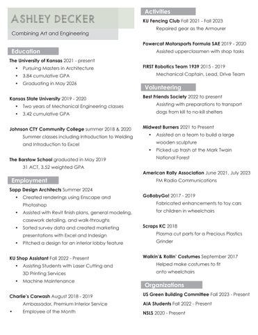 Resume Ashley Decker by Ashley Decker - Issuu