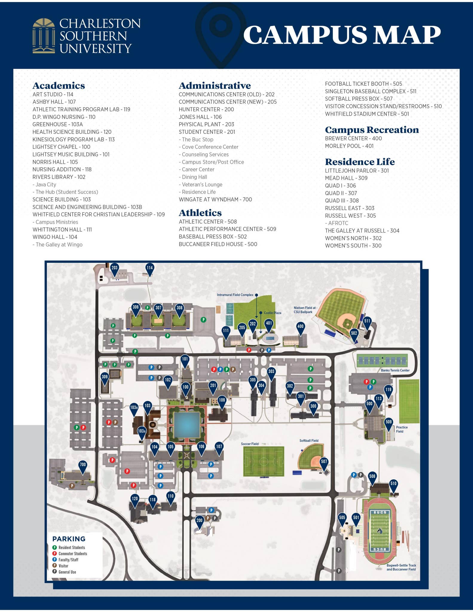 CSU Campus Map updated November 2024 by Charleston Southern University ...