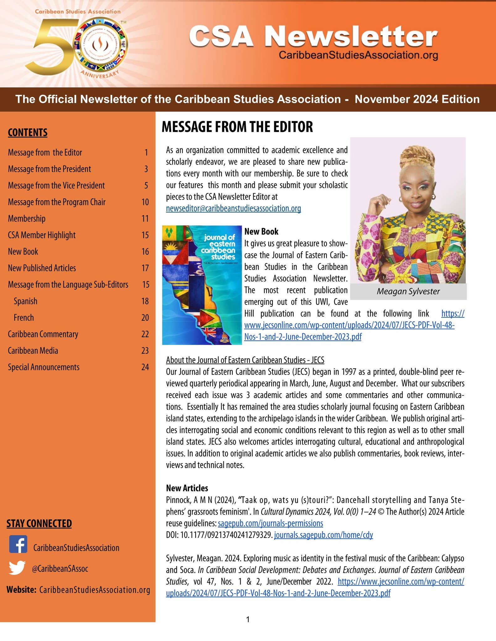 Caribbean Studies Association Newsletter - November 2024 Edition by ...
