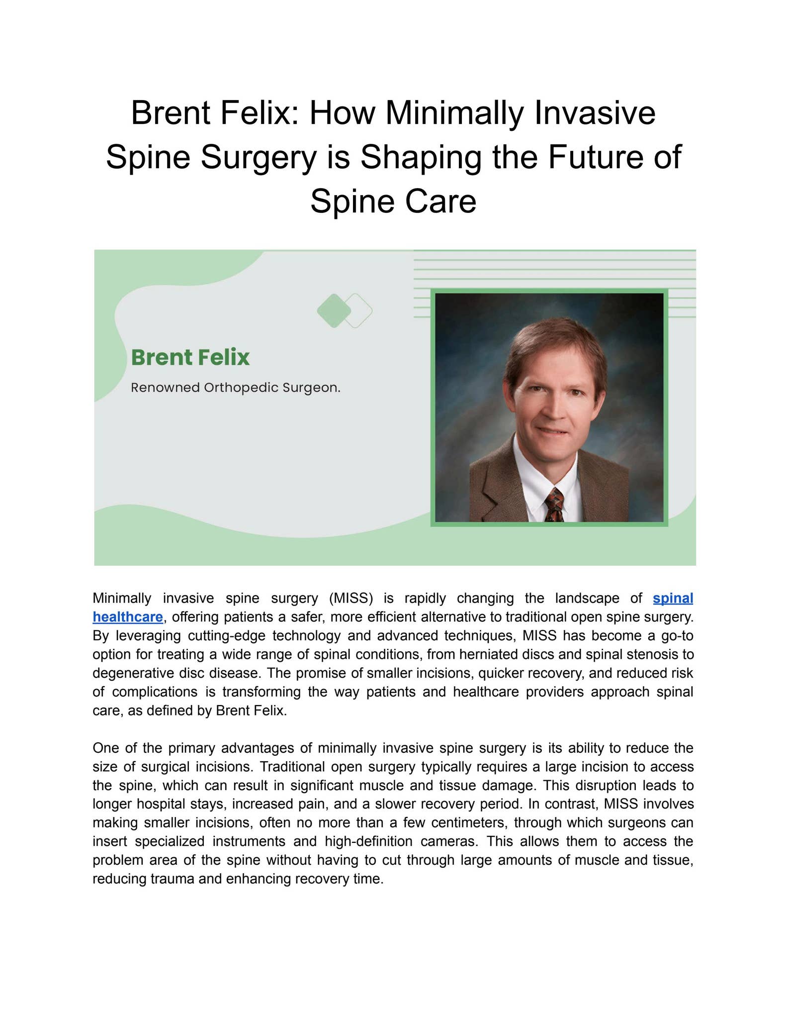 How Minimally Invasive Spine Surgery is Shaping the Future of Spine ...