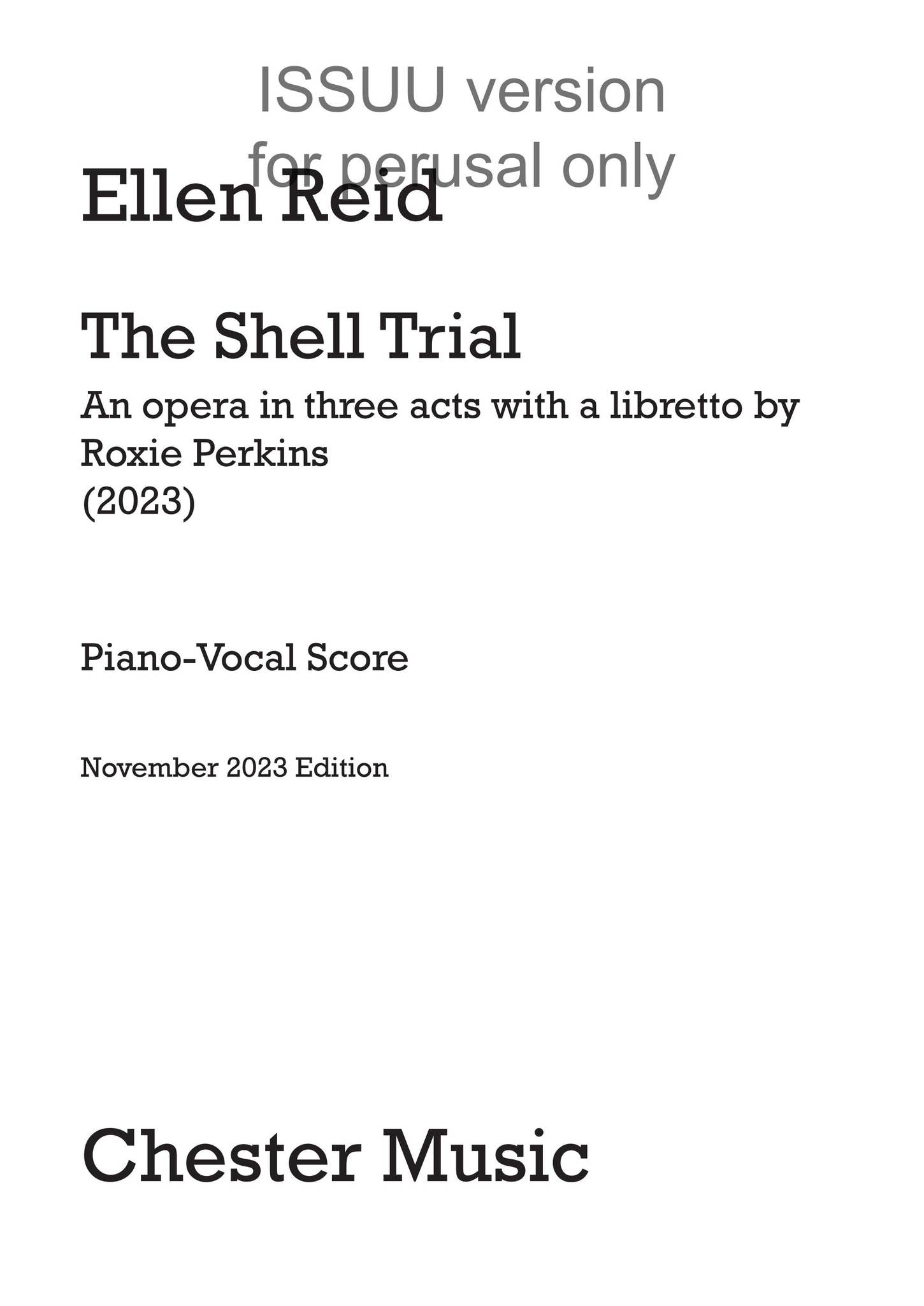 Reid THE SHELL TRIAL (Vocal Score) by ScoresOnDemand - Issuu