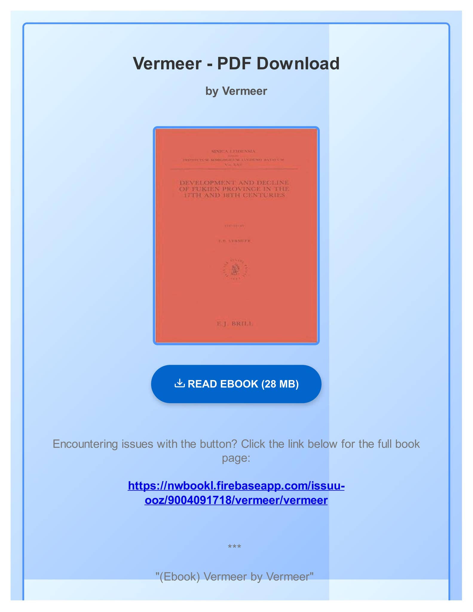 (Ebook) Vermeer by Vermeer by LeslieBlockmp - Issuu