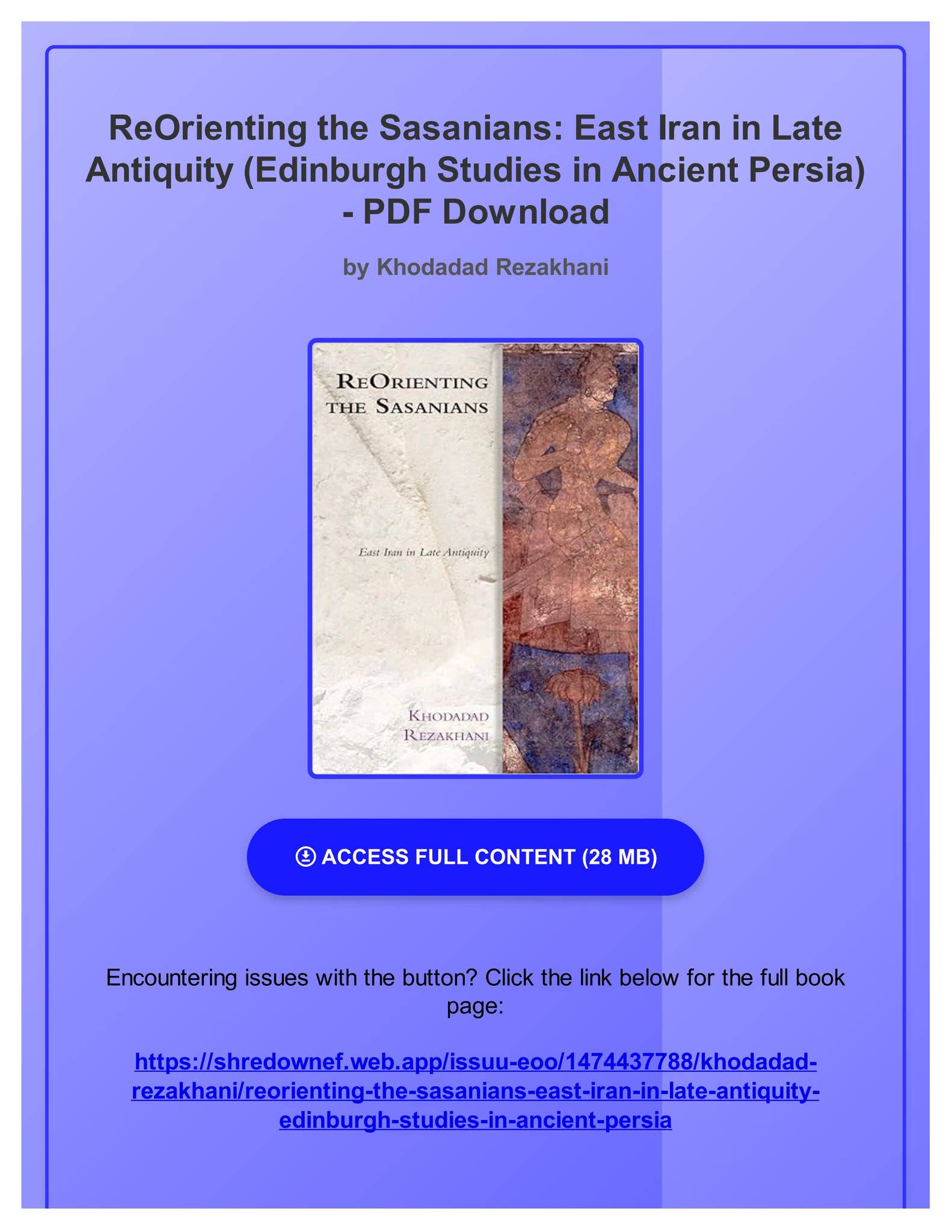 (Free PDF) ReOrienting the Sasanians: East Iran in Late Antiquity ...
