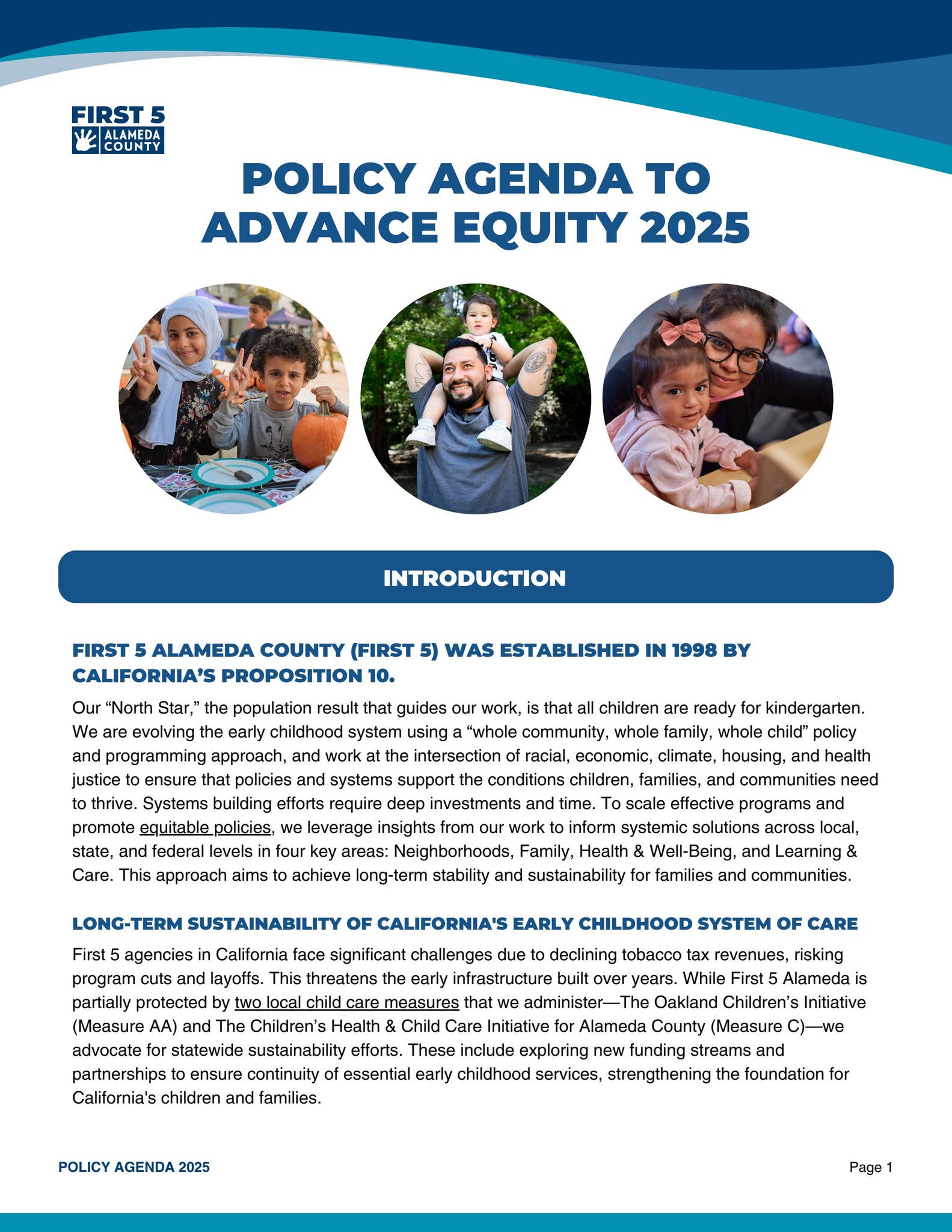 Policy Agenda to Advance Equity 2025 by first5alameda - Issuu