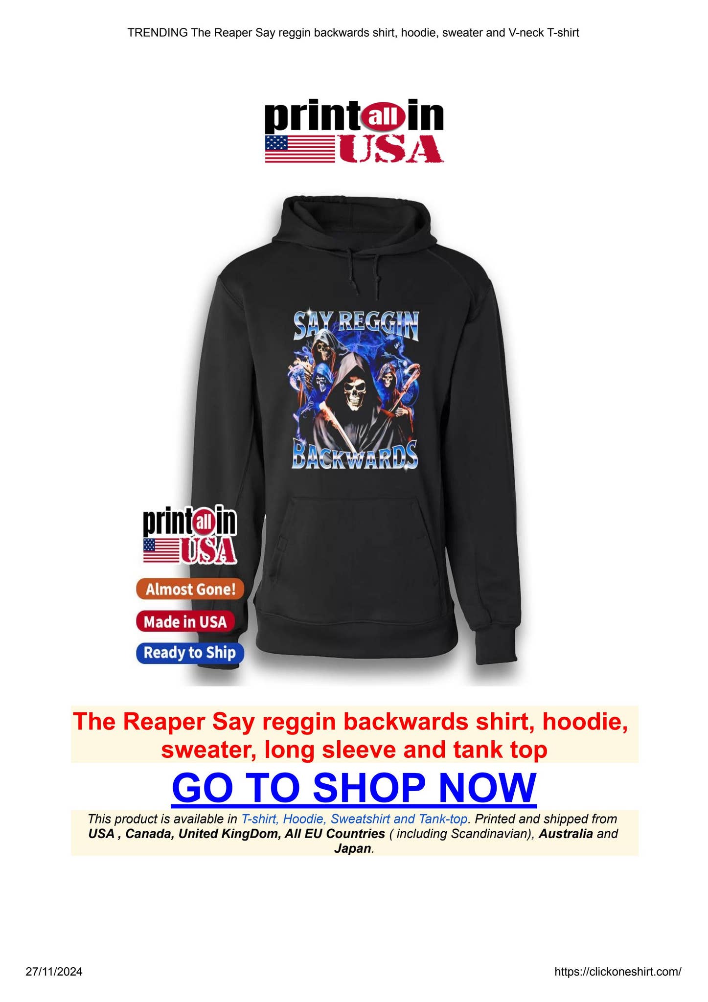 The Reaper Say reggin backwards shirt by Design AT Shop - Issuu