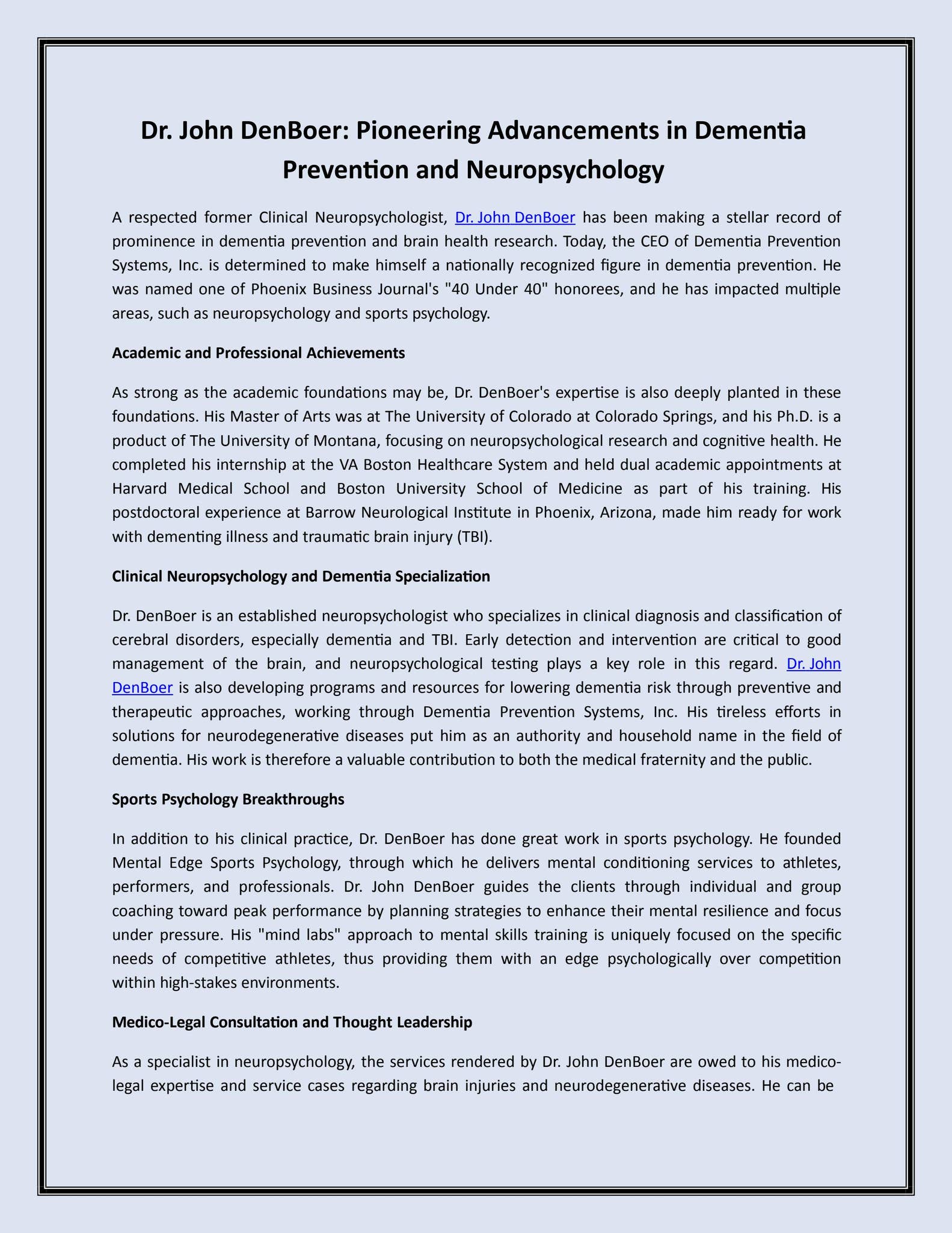 Dr. John DenBoer Pioneering Advancements in Dementia Prevention and ...