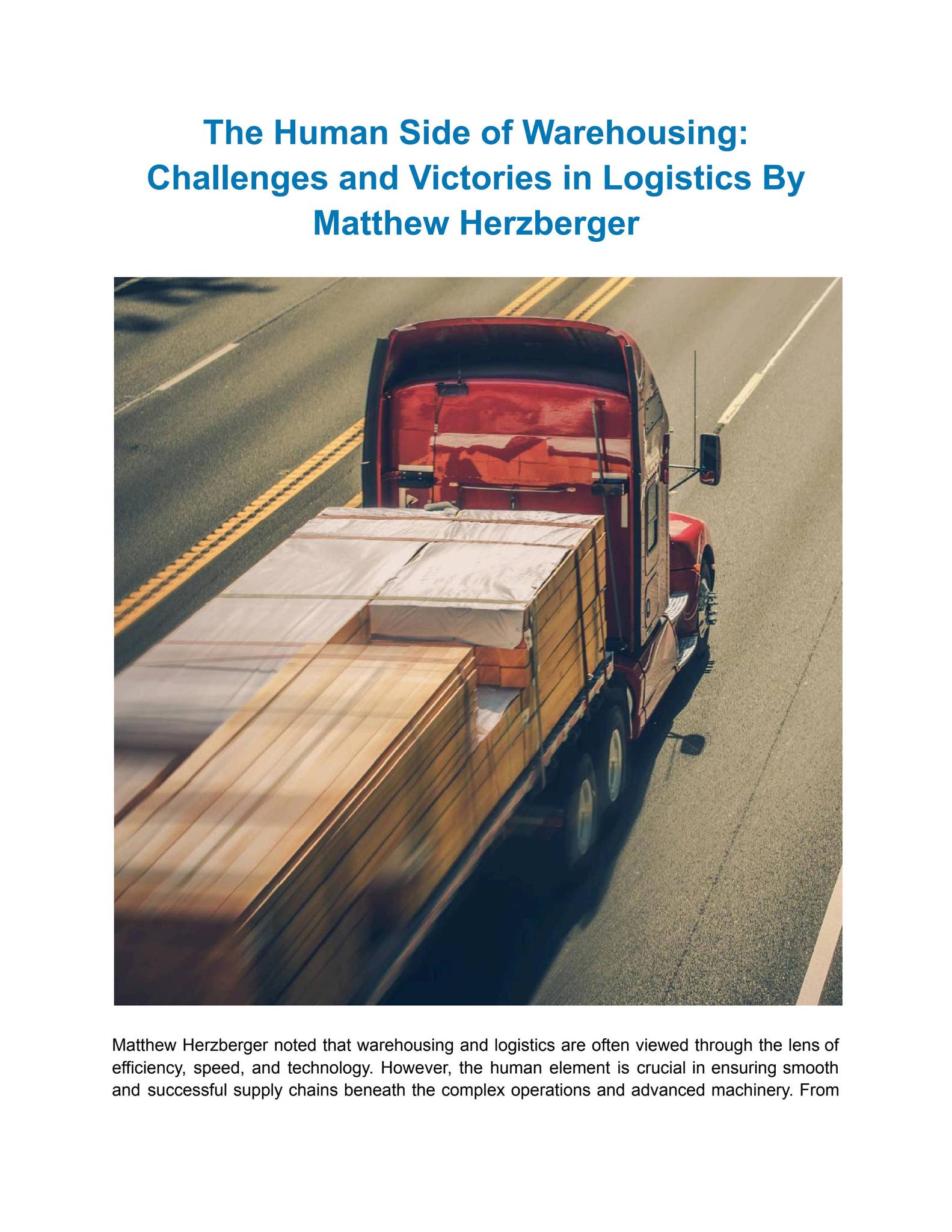 The Human Side of Warehousing: Challenges and Victories in Logistics By ...