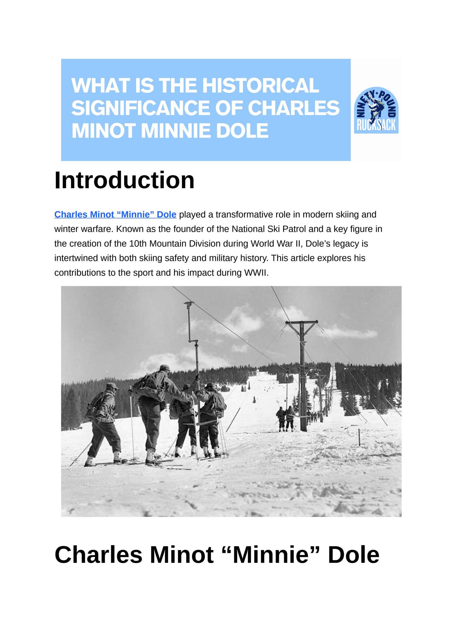 What is the historical significance of Charles Minot Minnie Dole by ...