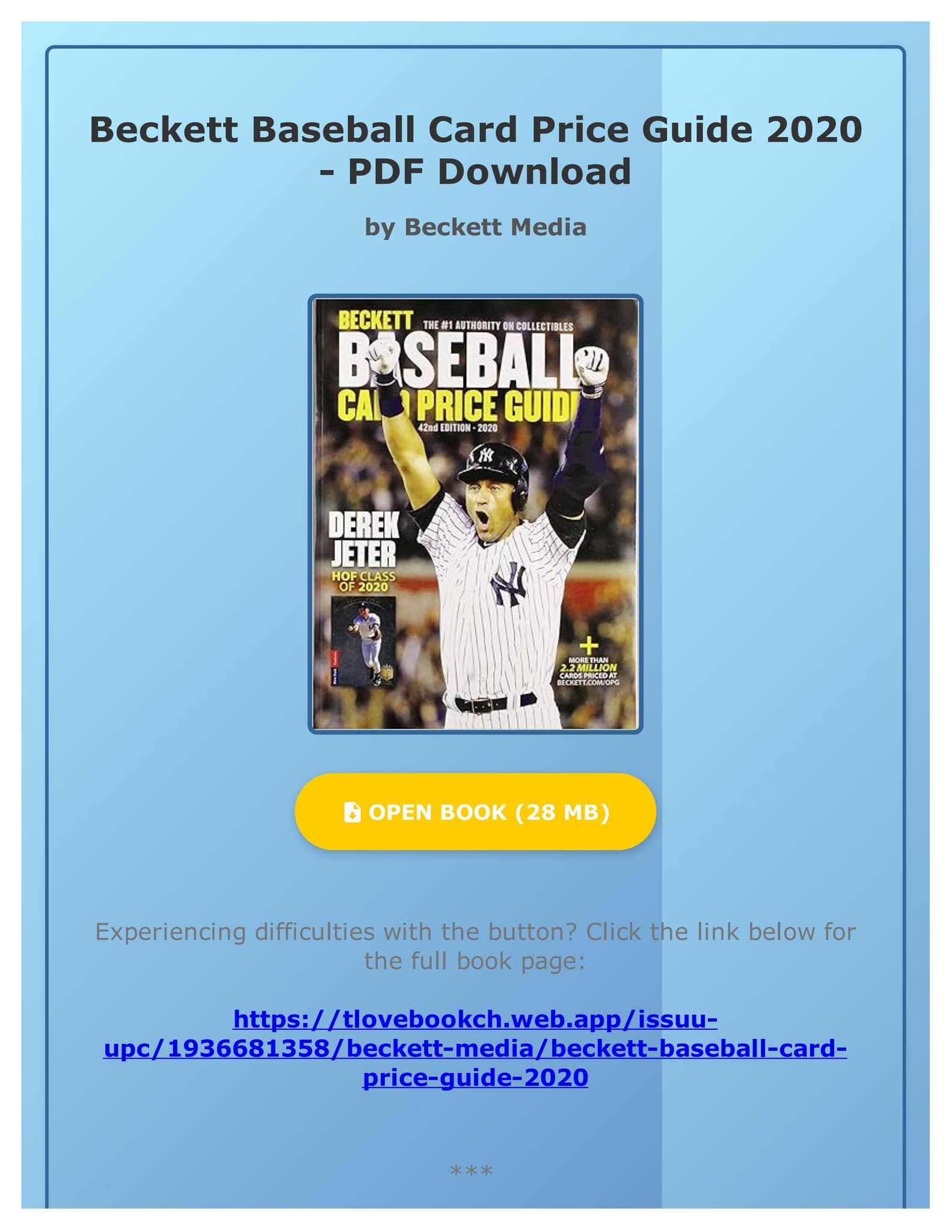 Pdf Free Beckett Baseball Card Price Guide 2020 By Beckett Media By 
