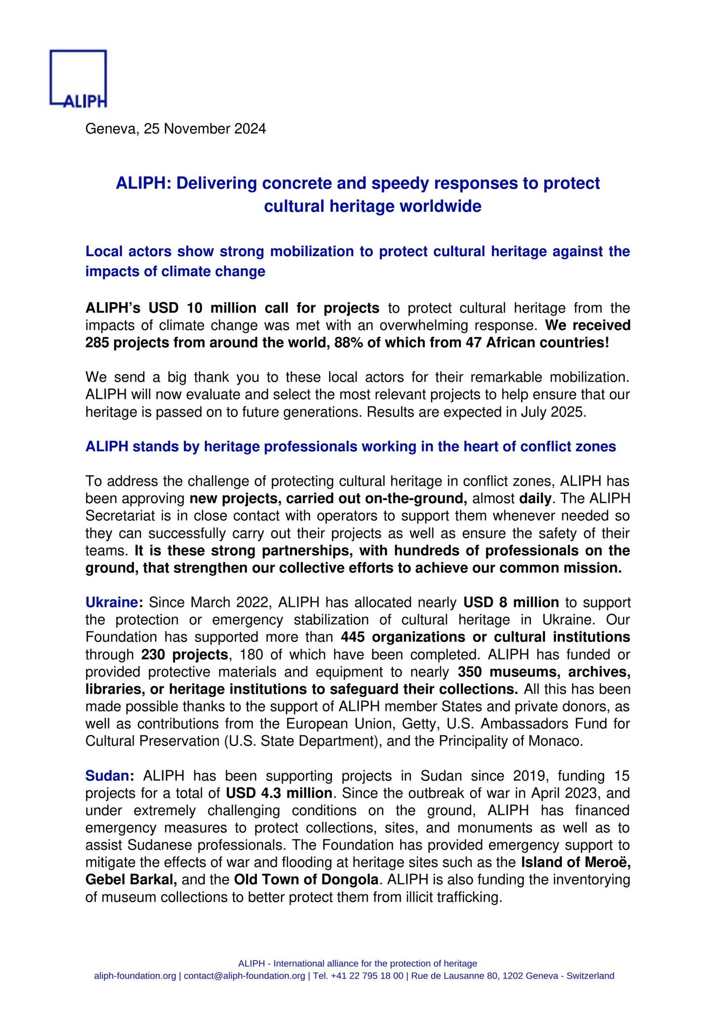 ALIPH: Delivering concrete and speedy responses to protect cultural ...