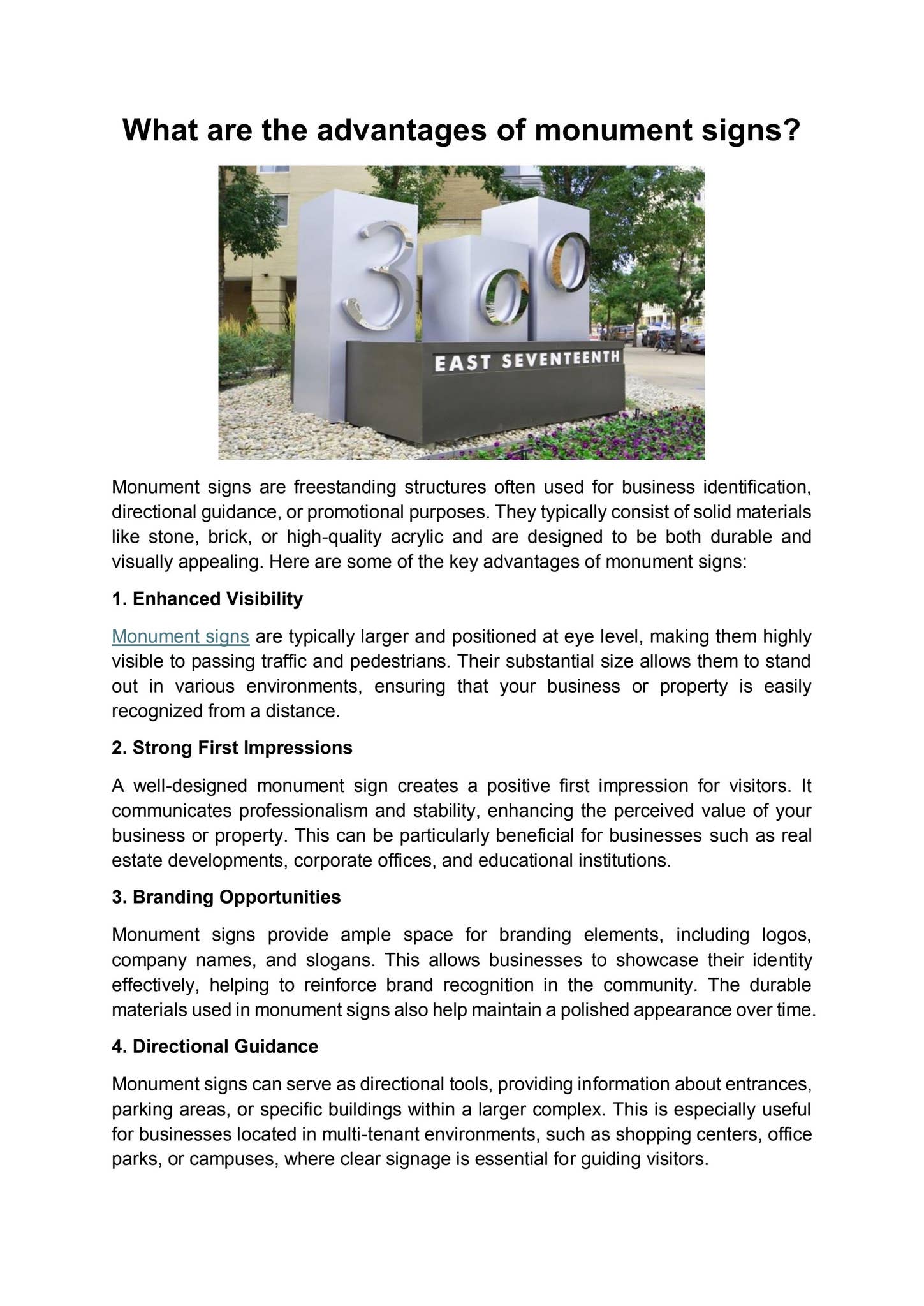 What are the advantages of monument signs? by Horizon Sign Solutions ...