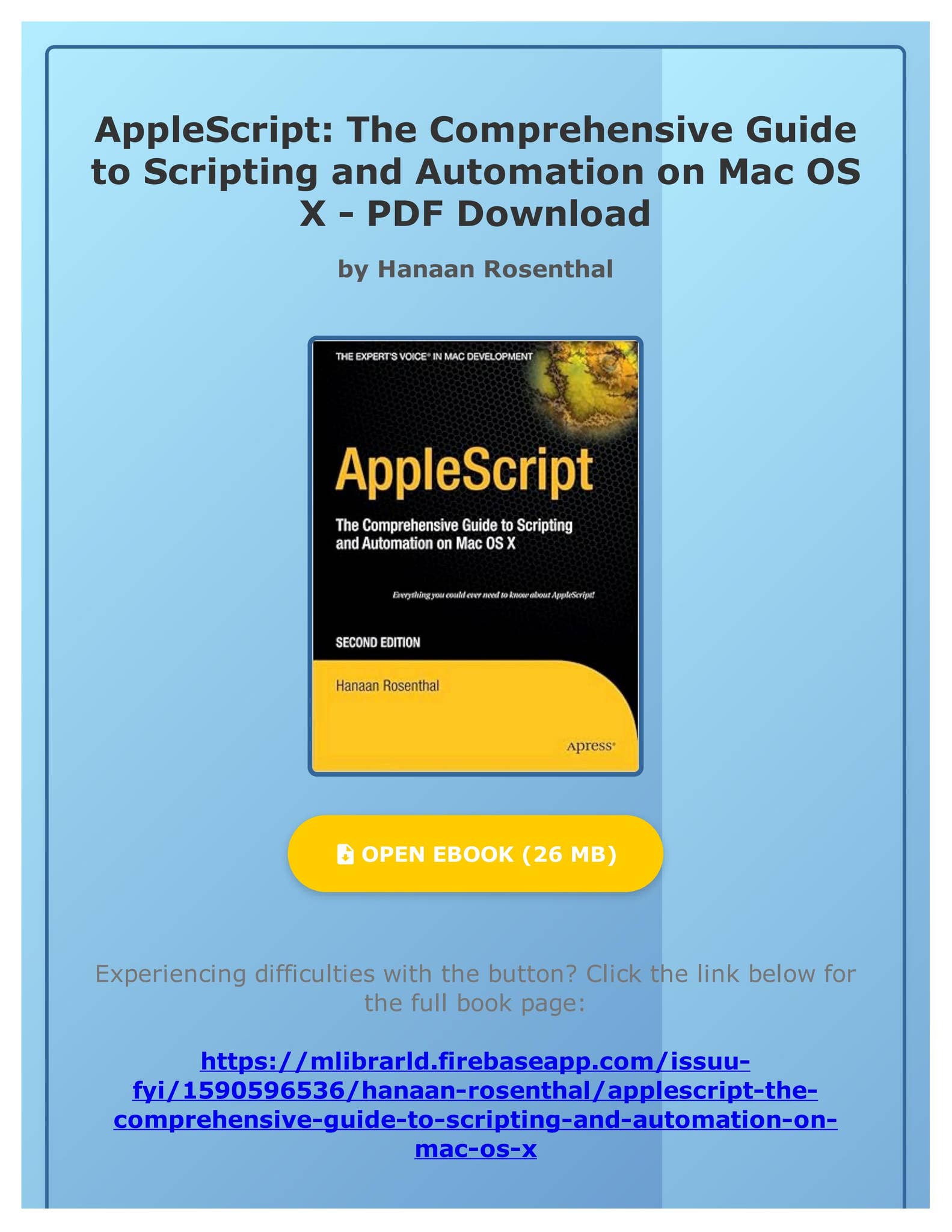 Ebook AppleScript: The Comprehensive Guide to Scripting and Automation ... Ebook AppleScript: The Comprehensive Guide to Scripting and Automation ...