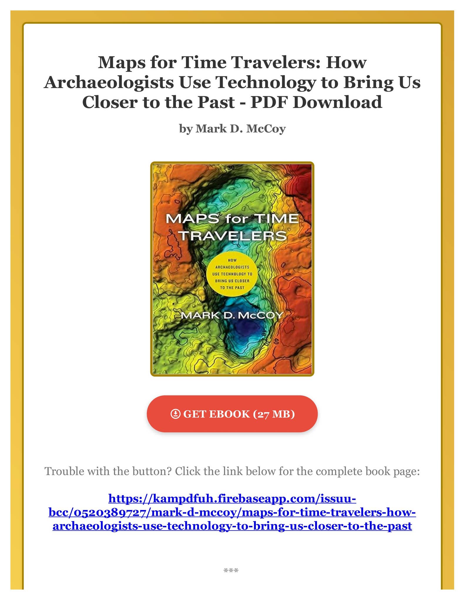 PDF Free Maps for Time Travelers: How Archaeologists Use Technology to ... PDF Free Maps for Time Travelers: How Archaeologists Use Technology to ...