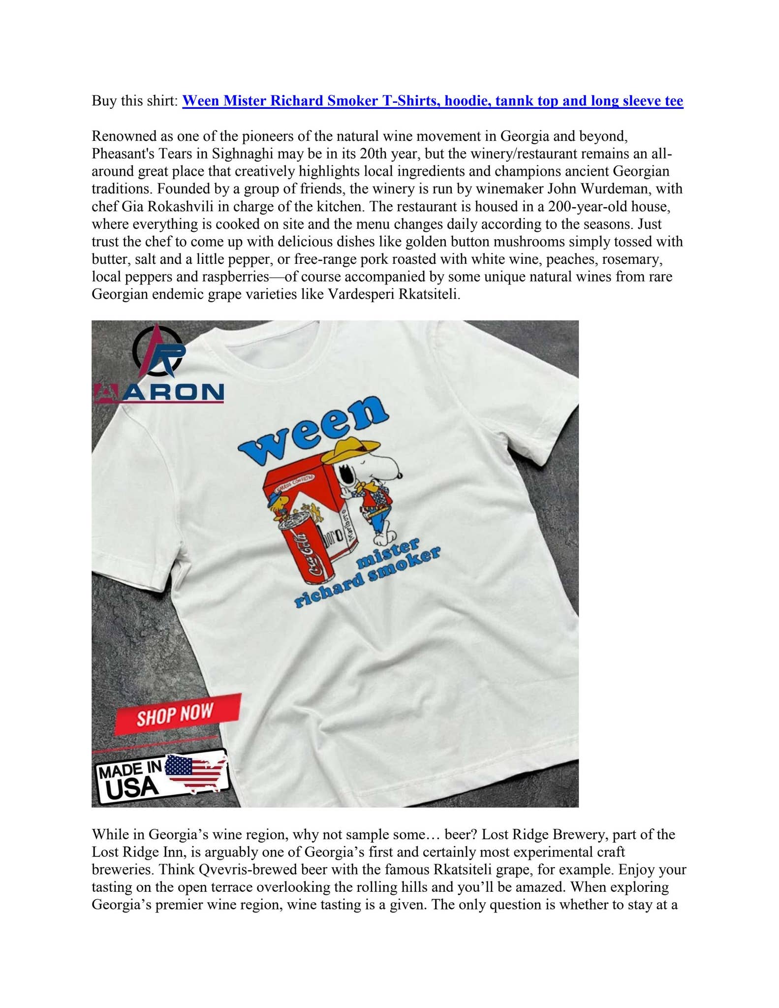 Ween Mister Richard Smoker T-Shirts by Heli Tee USA - Issuu